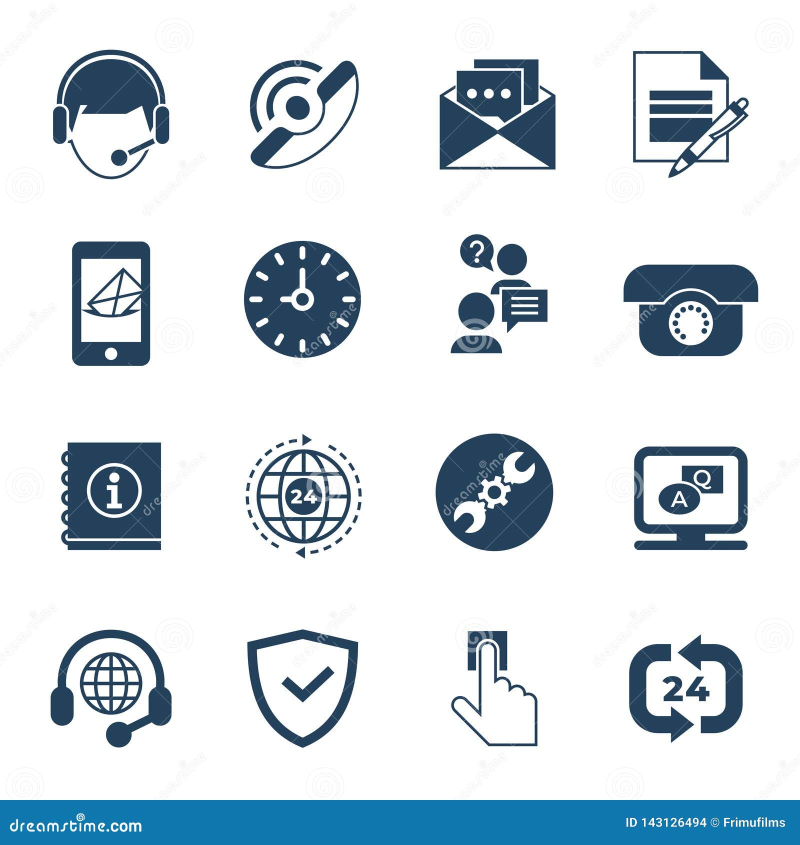 Call Center and Business Feedback Support Icons Stock Illustration ...