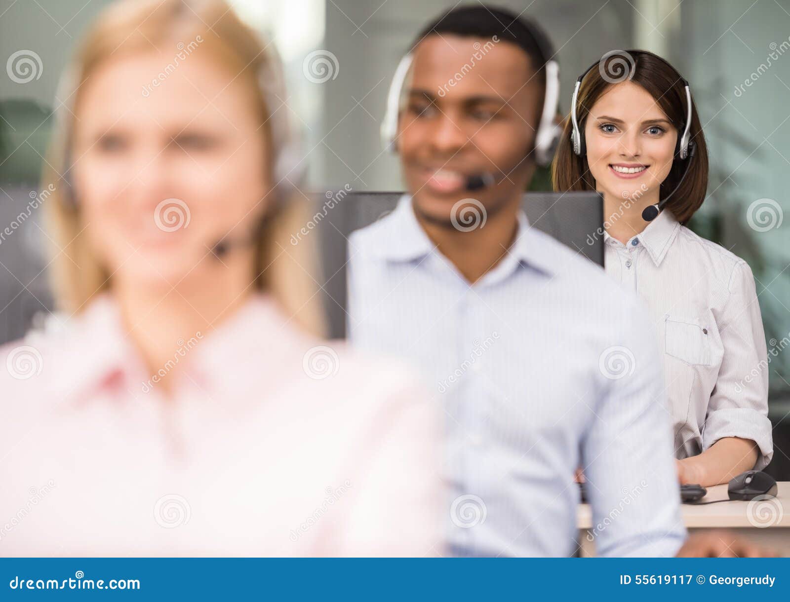 Call center stock image. Image of business, happy, operator - 55619117