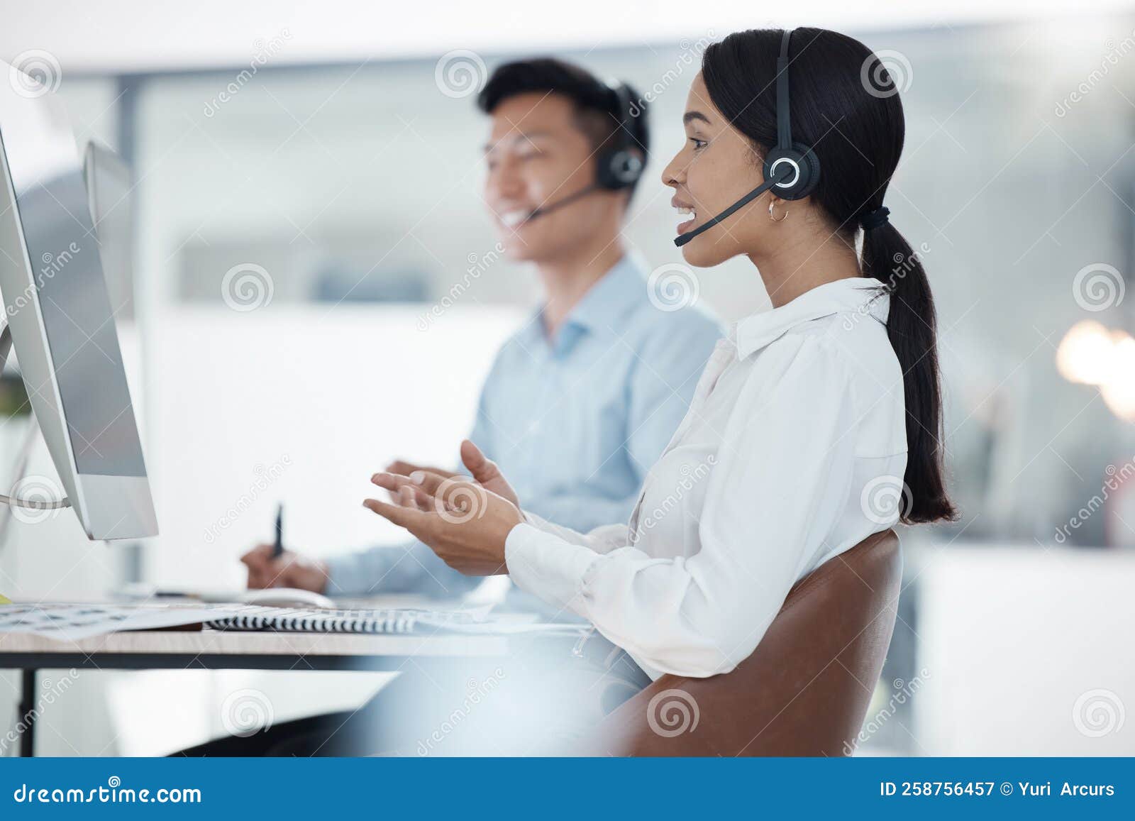 Call Center, Communication and Employee Talking To People on the ...