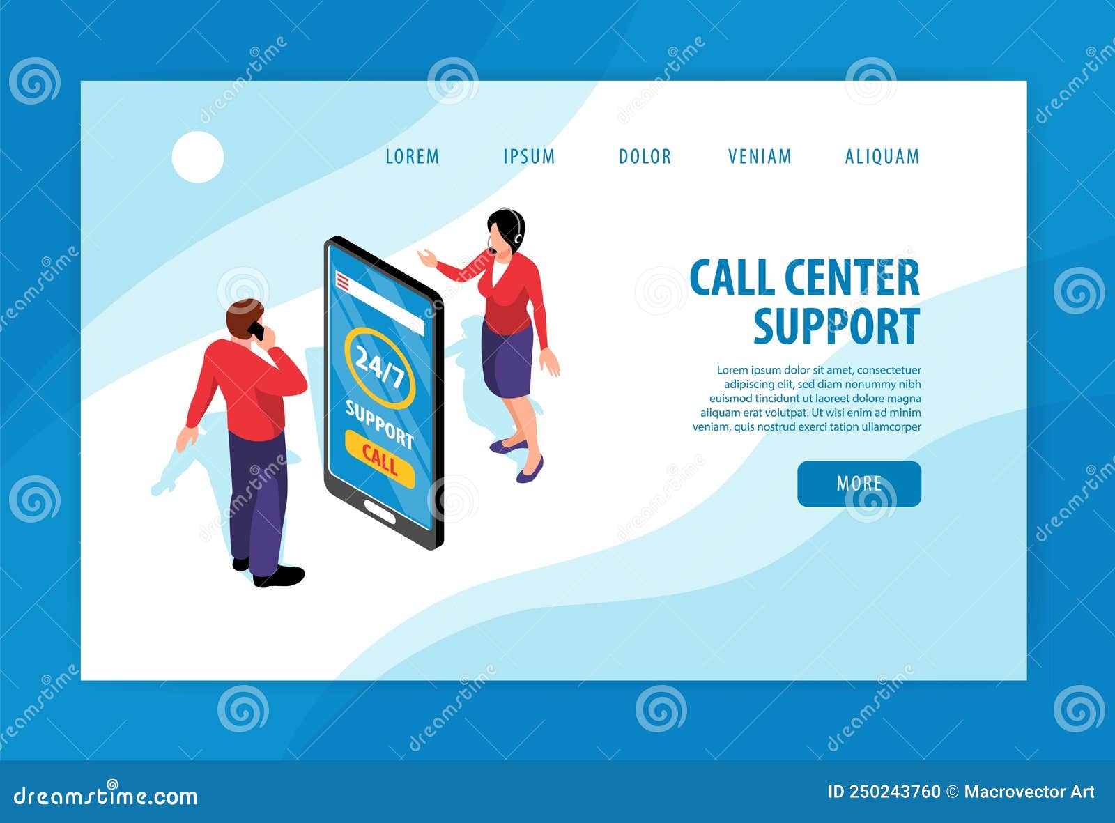 Call Center Concept Banner stock vector. Illustration of question ...