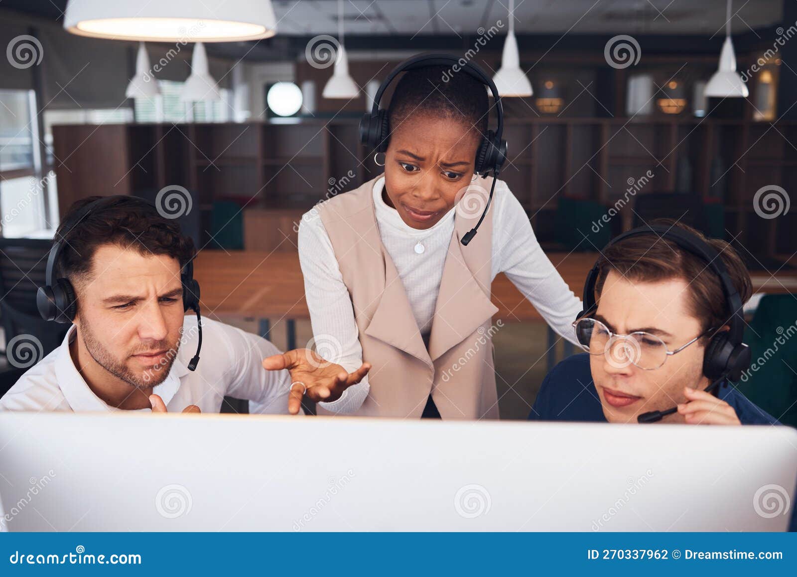 Call Center, Confused Team with Problem Solving and Support, Diversity ...