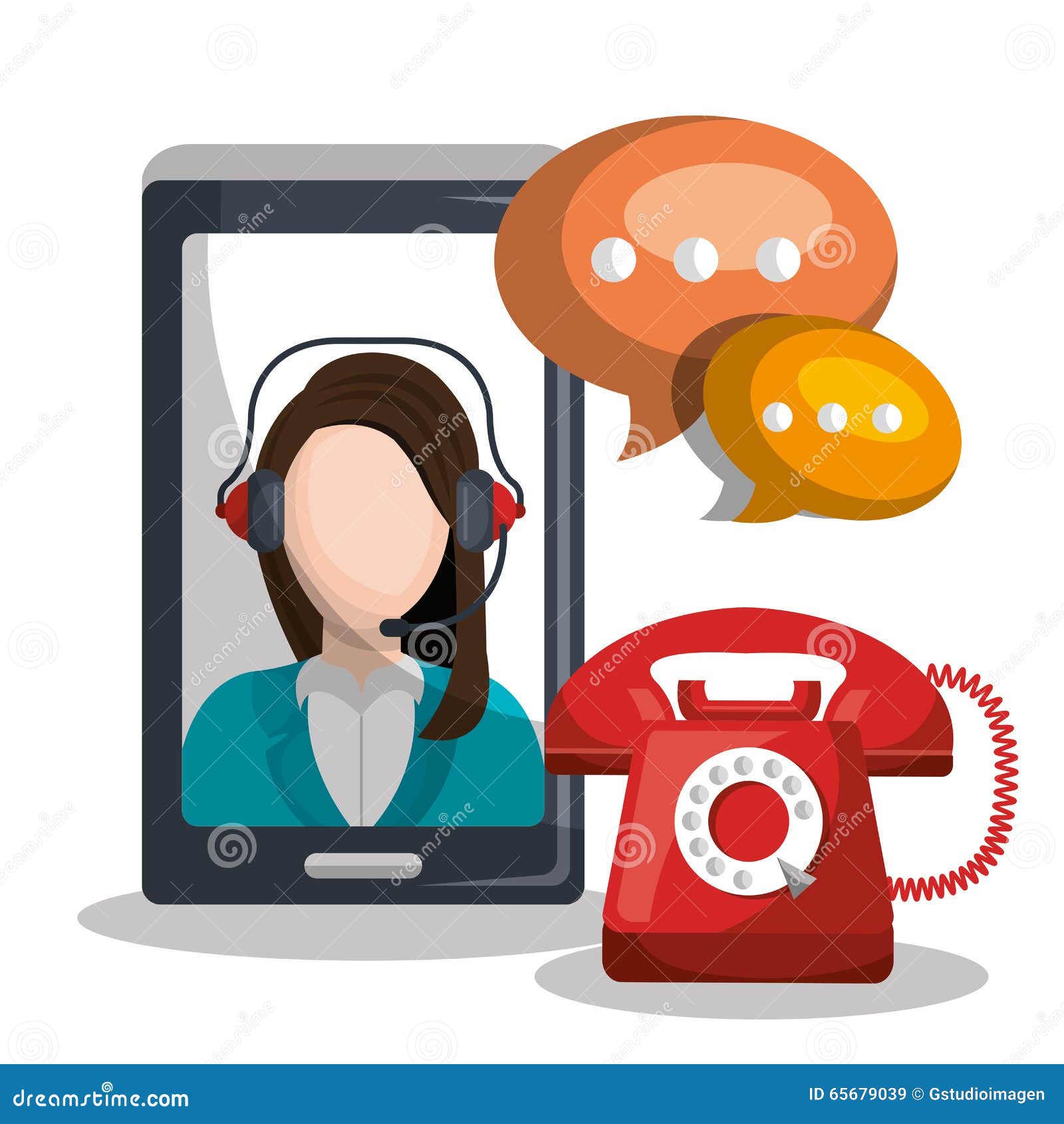 Call Center and Customer Service Stock Vector - Illustration of call ...