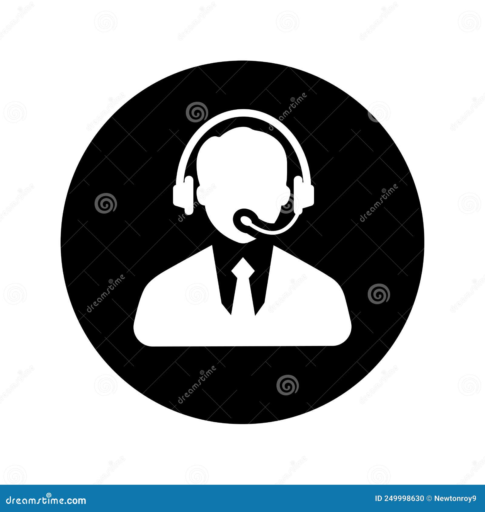 Call Center, Customer Service, Helpline Icon. Rounded Vector Design ...
