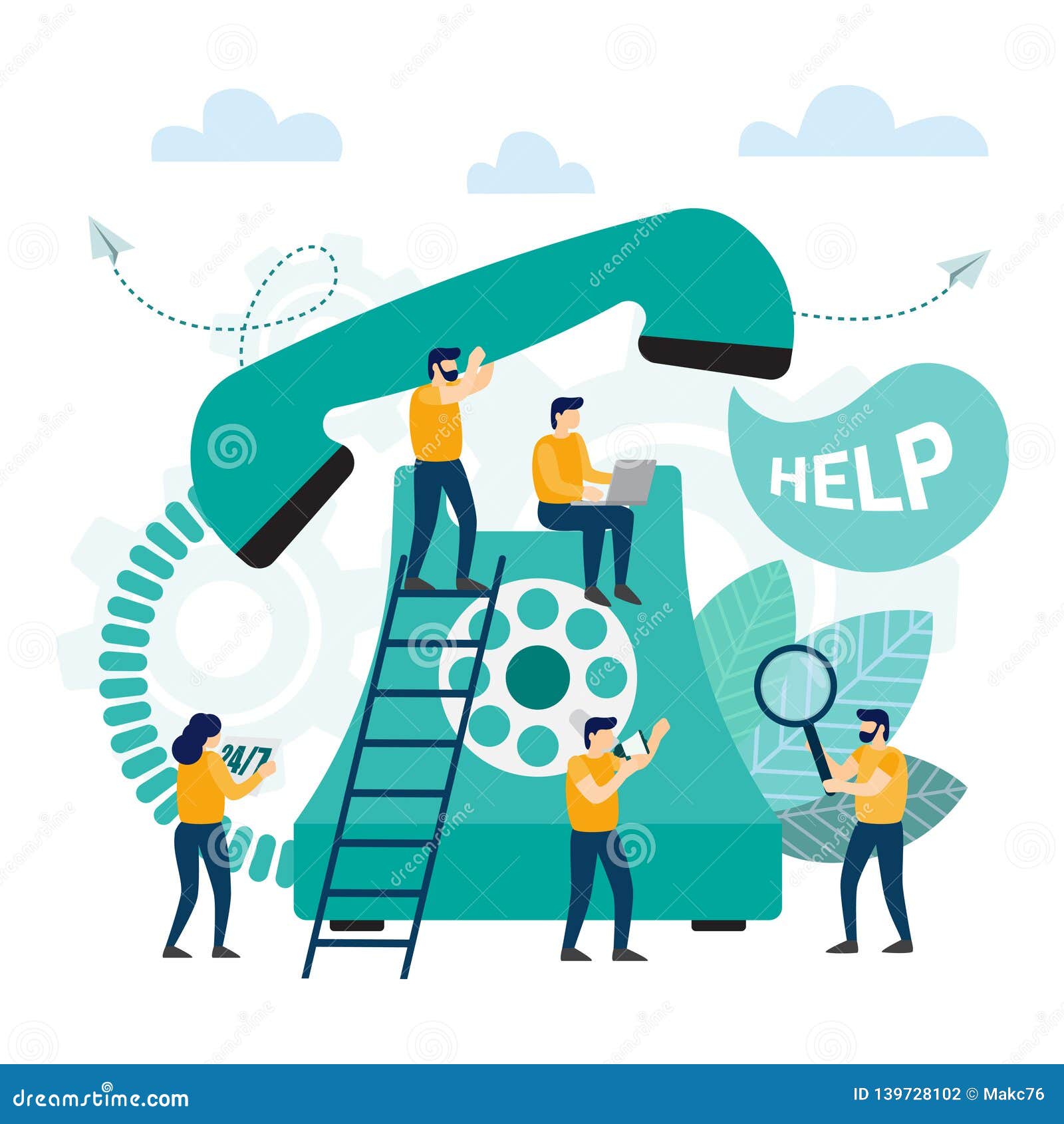 Call Center, Customer Support. Hotline Operator Advises Client Stock ...