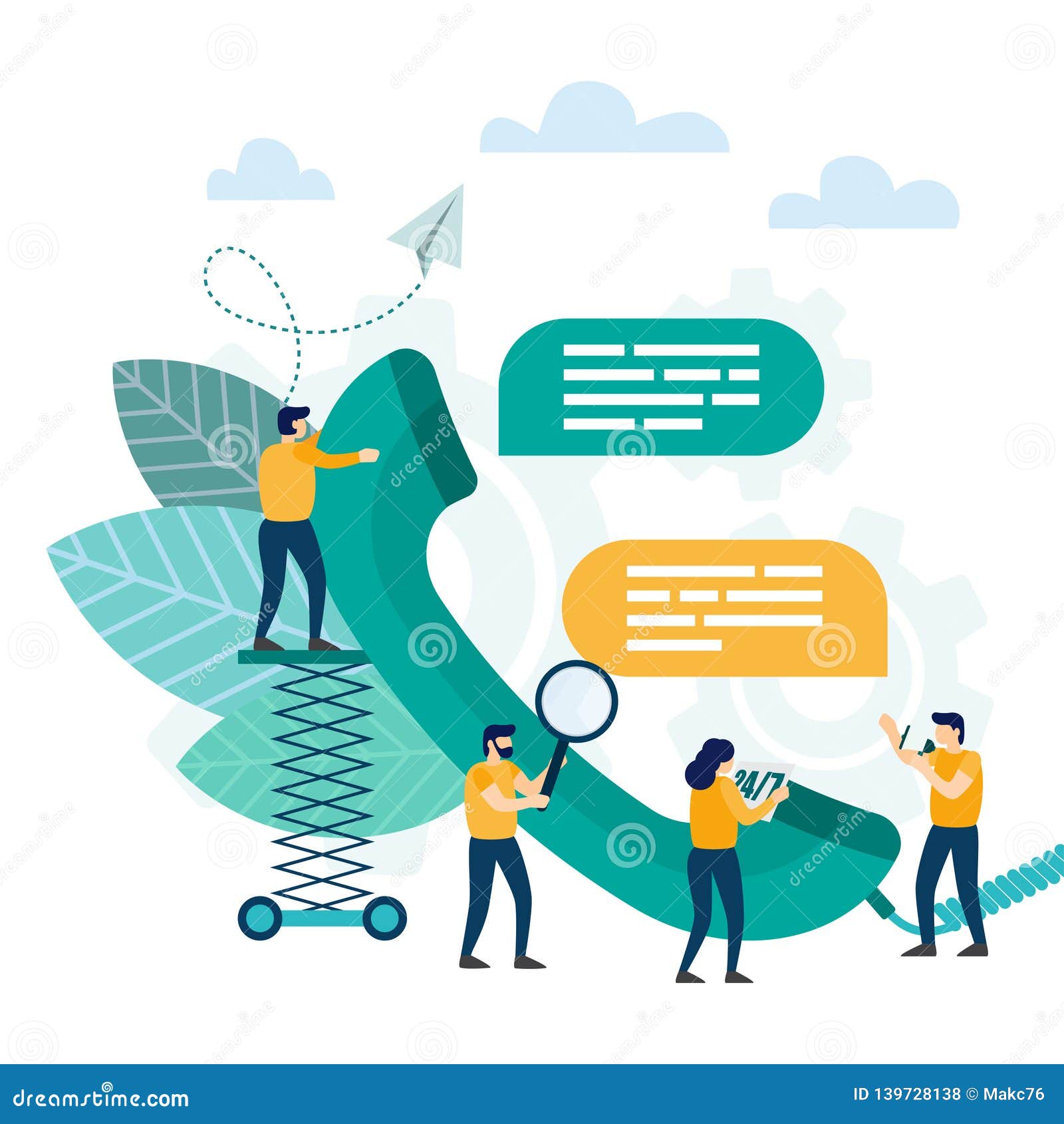 Call Center, Customer Support. Hotline Operator Advises Client Stock ...