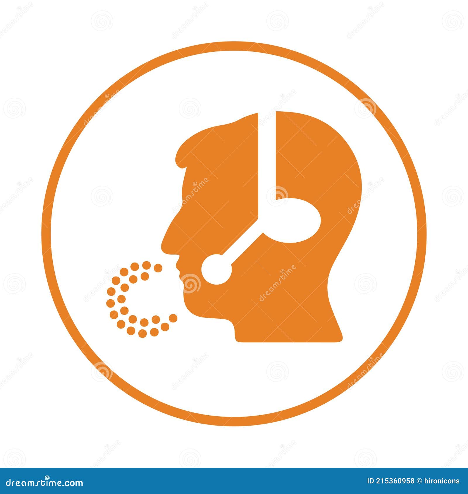Call Center, Customer Support Icon. Orange Color Vector Stock Vector ...