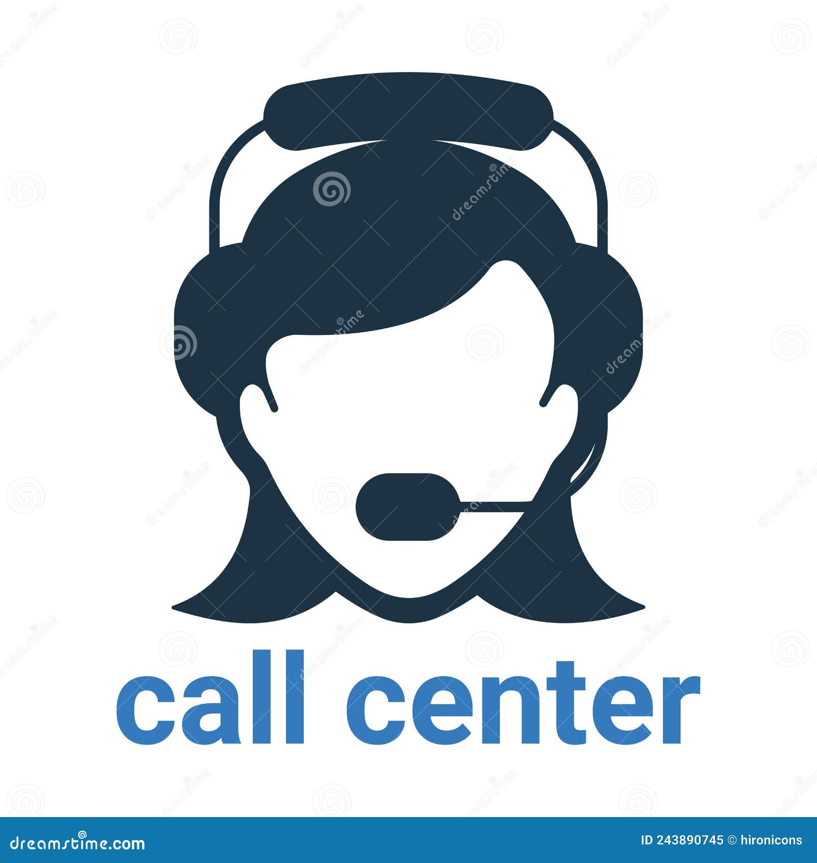 Call Center, Customer Support Icon. Simple Editable Vector Design ...