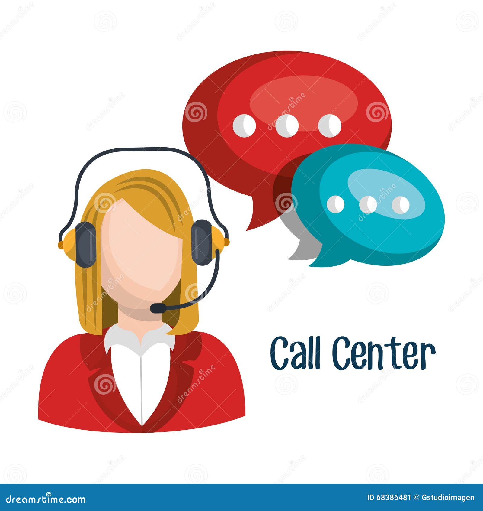 Call-Center-Design stock abbildung. Illustration von getrennt - 68386481
