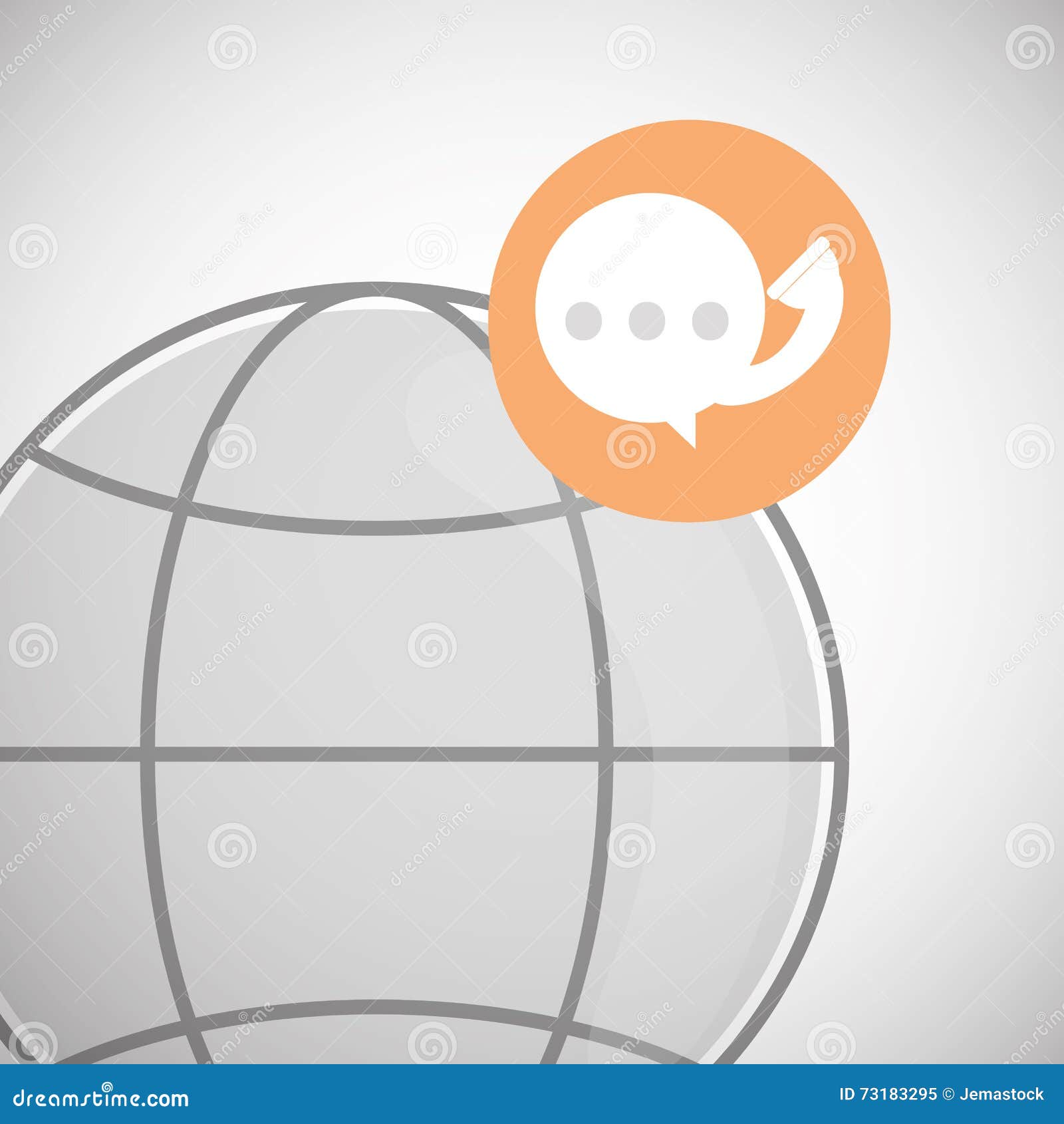 Call Center Design. Global Communication. Flat Illustration, Stock ...