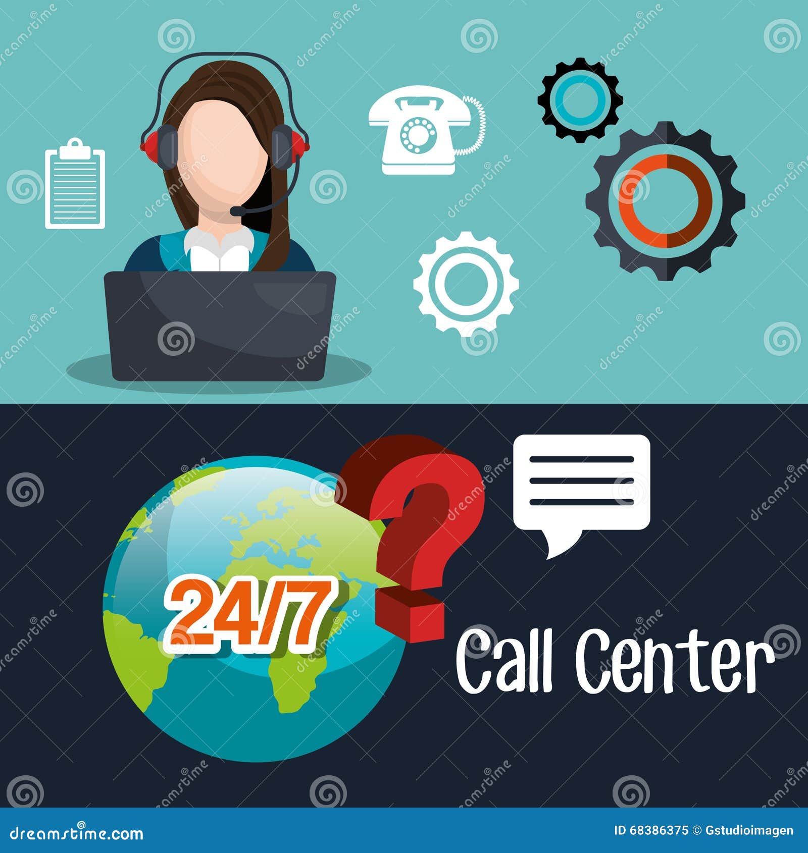 Call center design stock illustration. Illustration of concept - 68386375