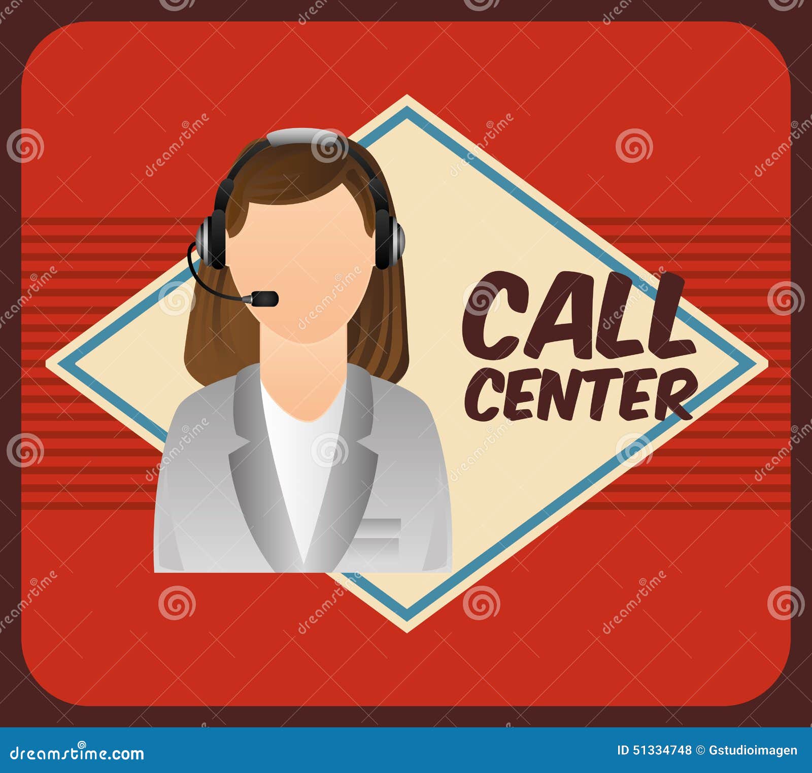 Call center stock vector. Illustration of headphone, female - 51334748