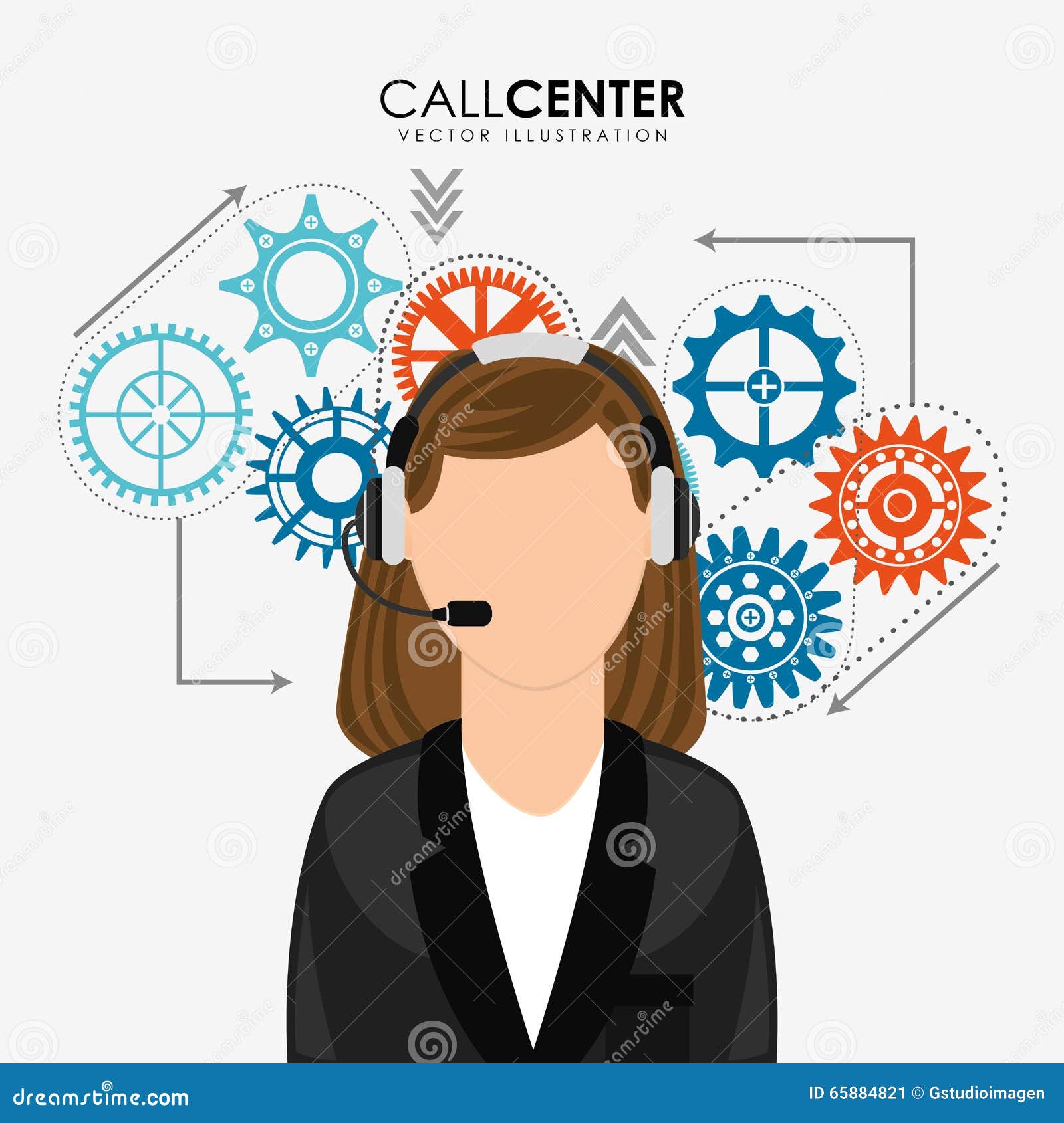 Call center design stock vector. Illustration of flat - 65884821