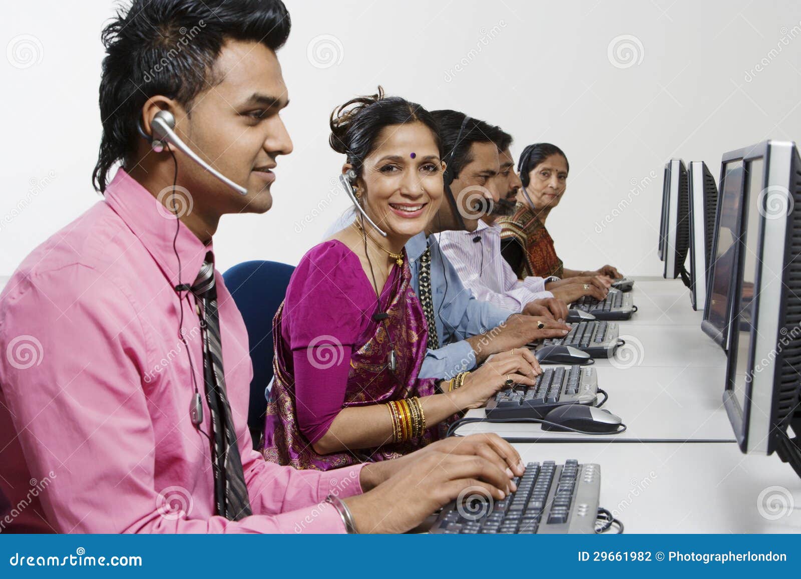 Call Center Employees Working in the Office Stock Photo - Image of ...