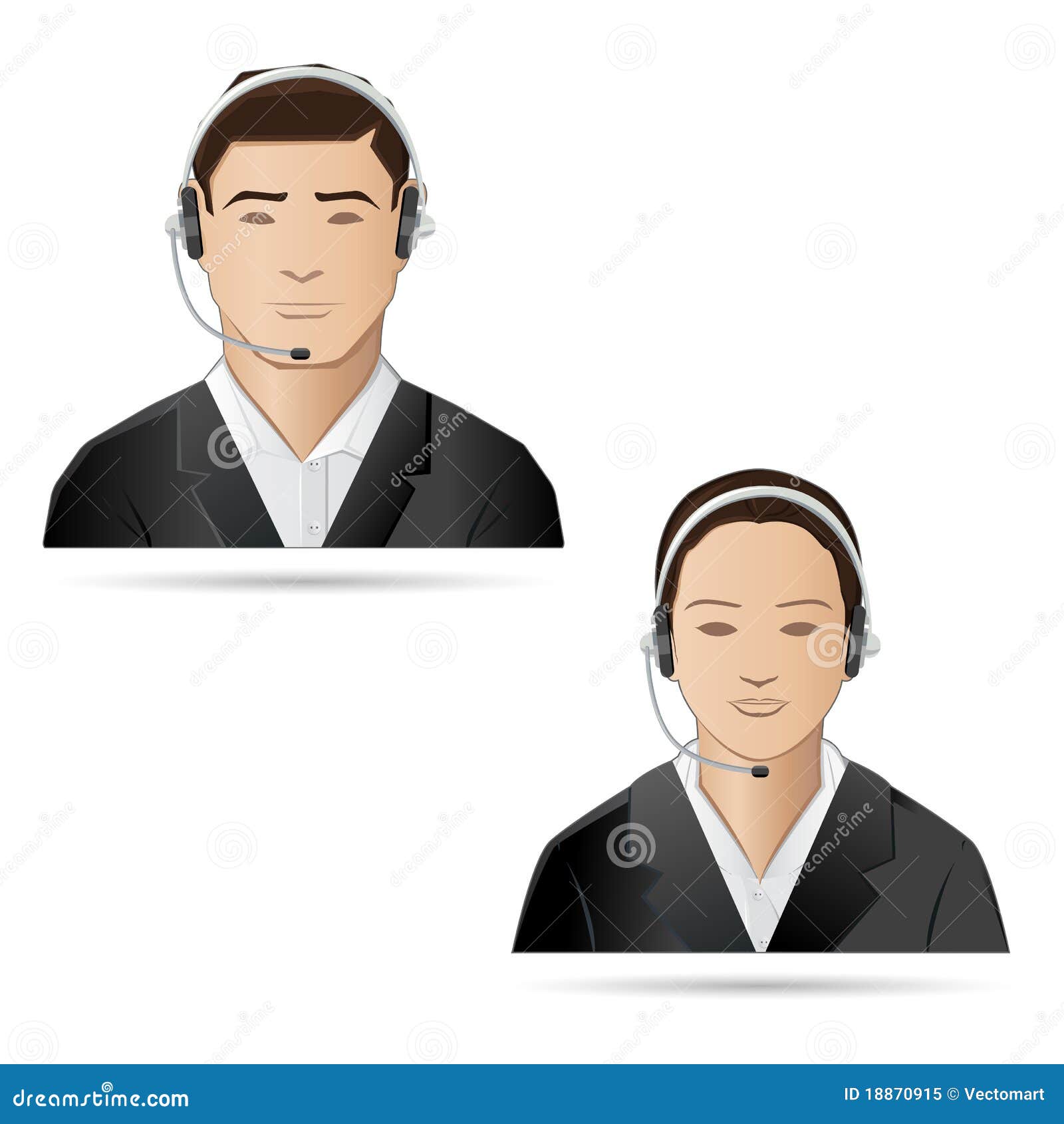Call Center Executive stock vector. Illustration of face - 18870915