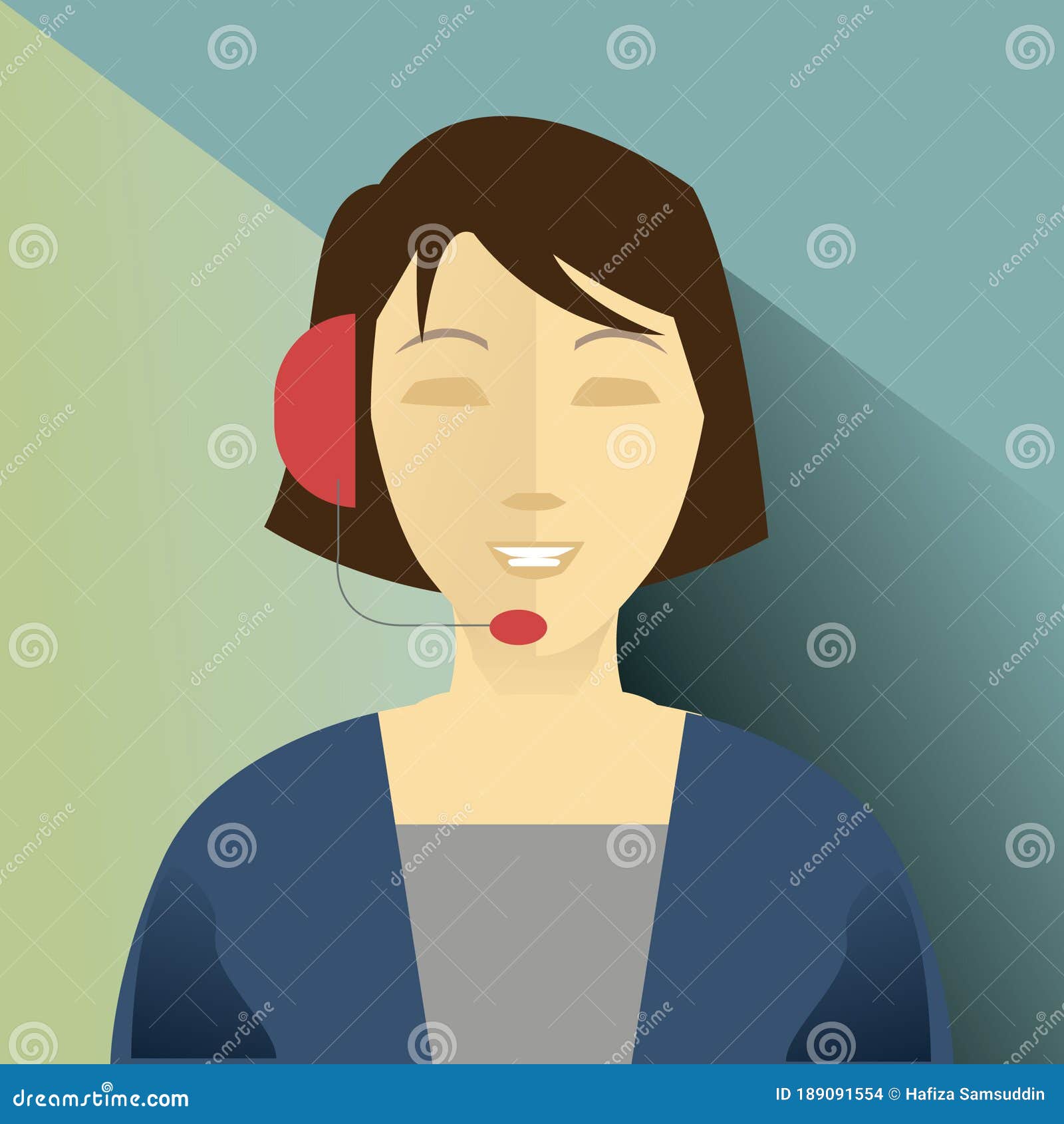 Call Center Executive. Vector Illustration Decorative Design Stock ...
