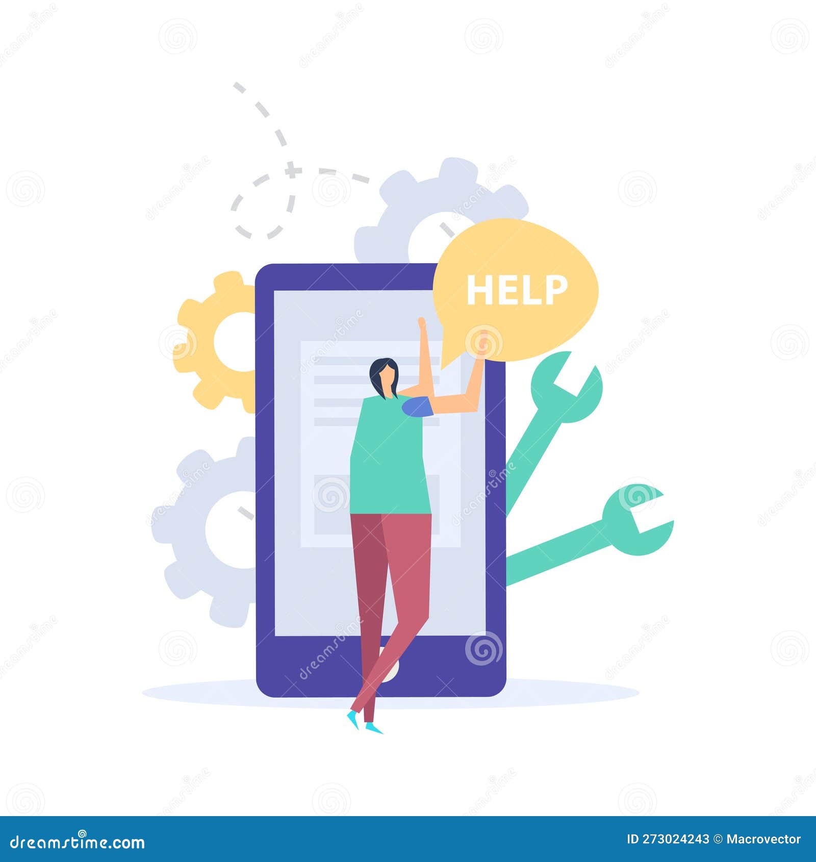 Call Center Flat Illustration Stock Vector - Illustration of icon ...