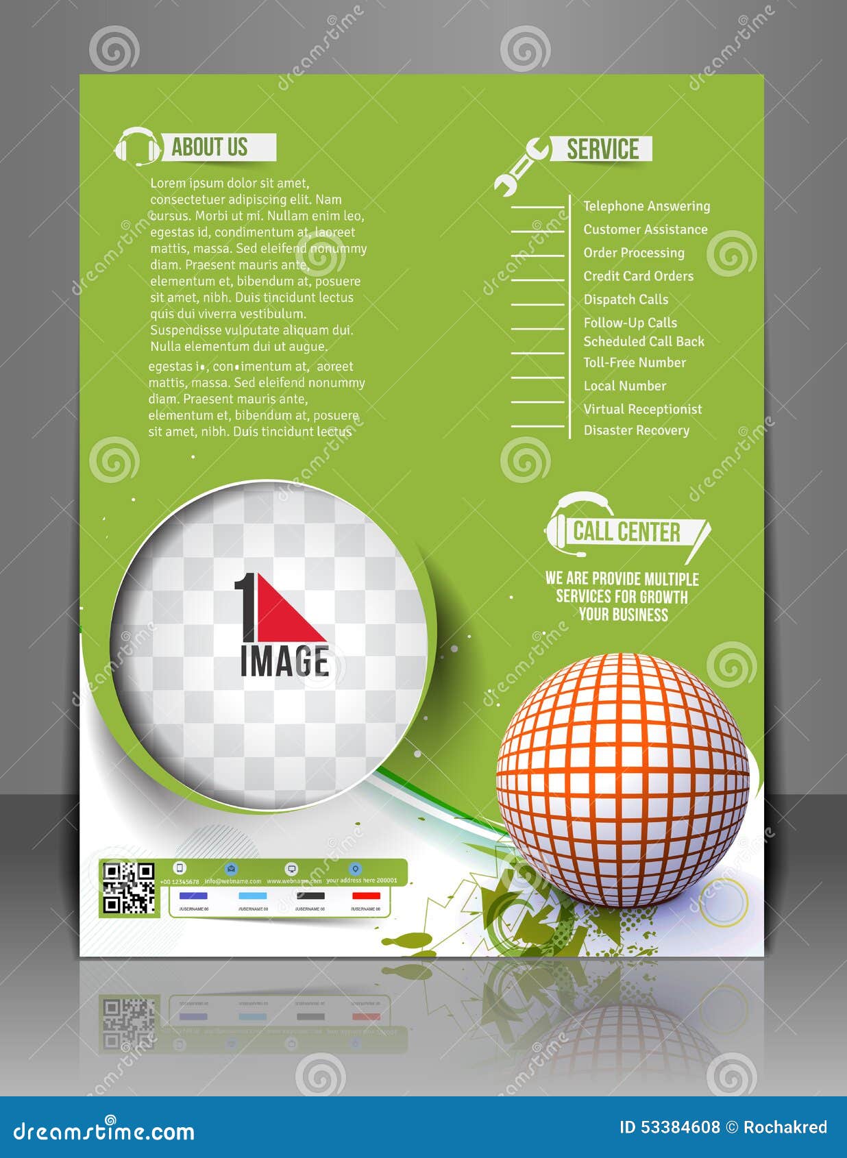 Call Center Flyer stock vector. Illustration of consultation - 53384608