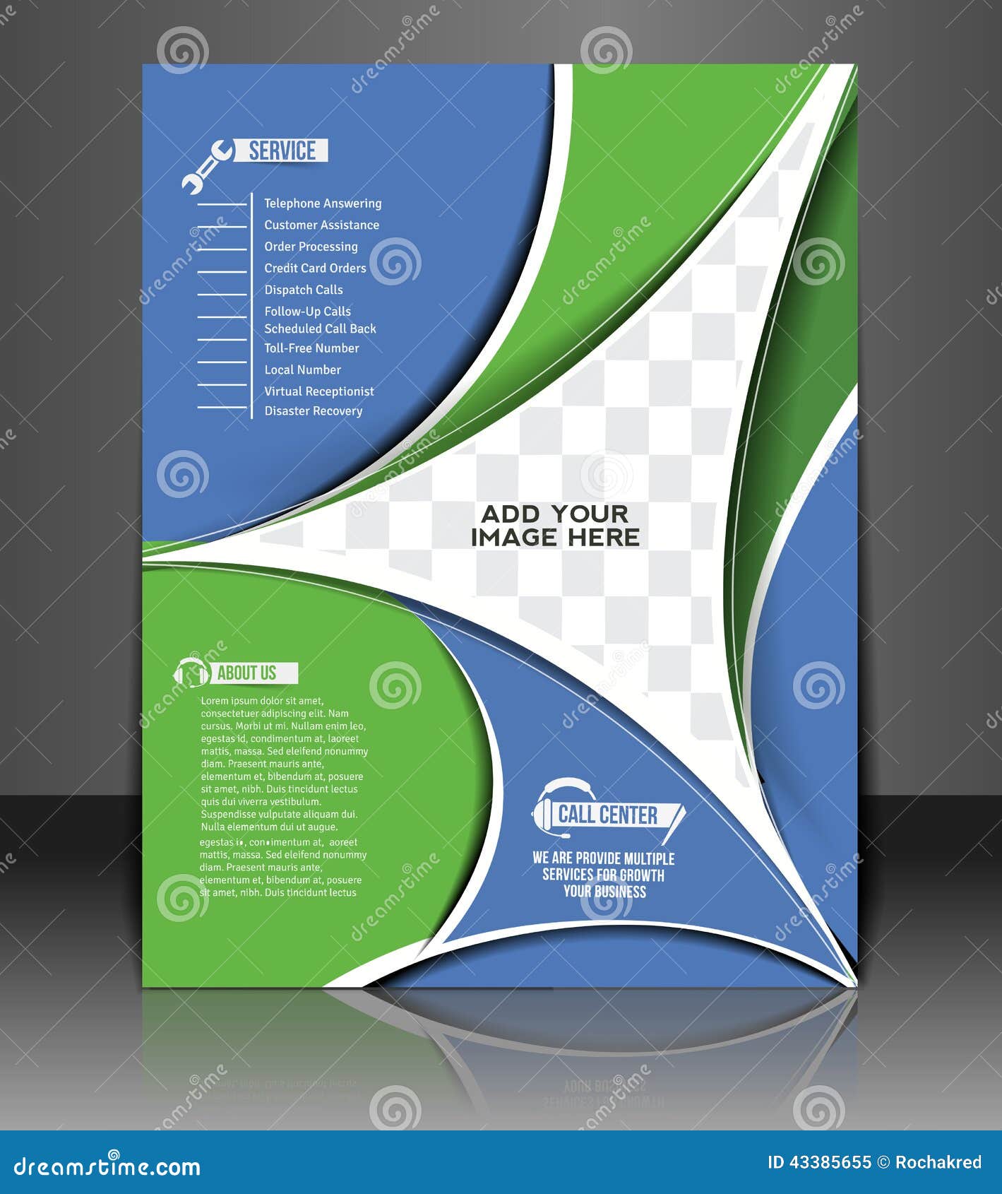 Call Center Flyer stock vector. Illustration of design - 43385655