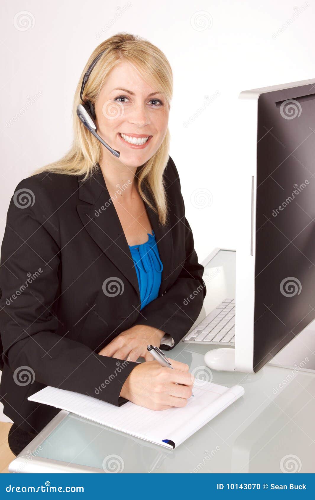 Call Center Girl stock photo. Image of face, office, happy - 10143070