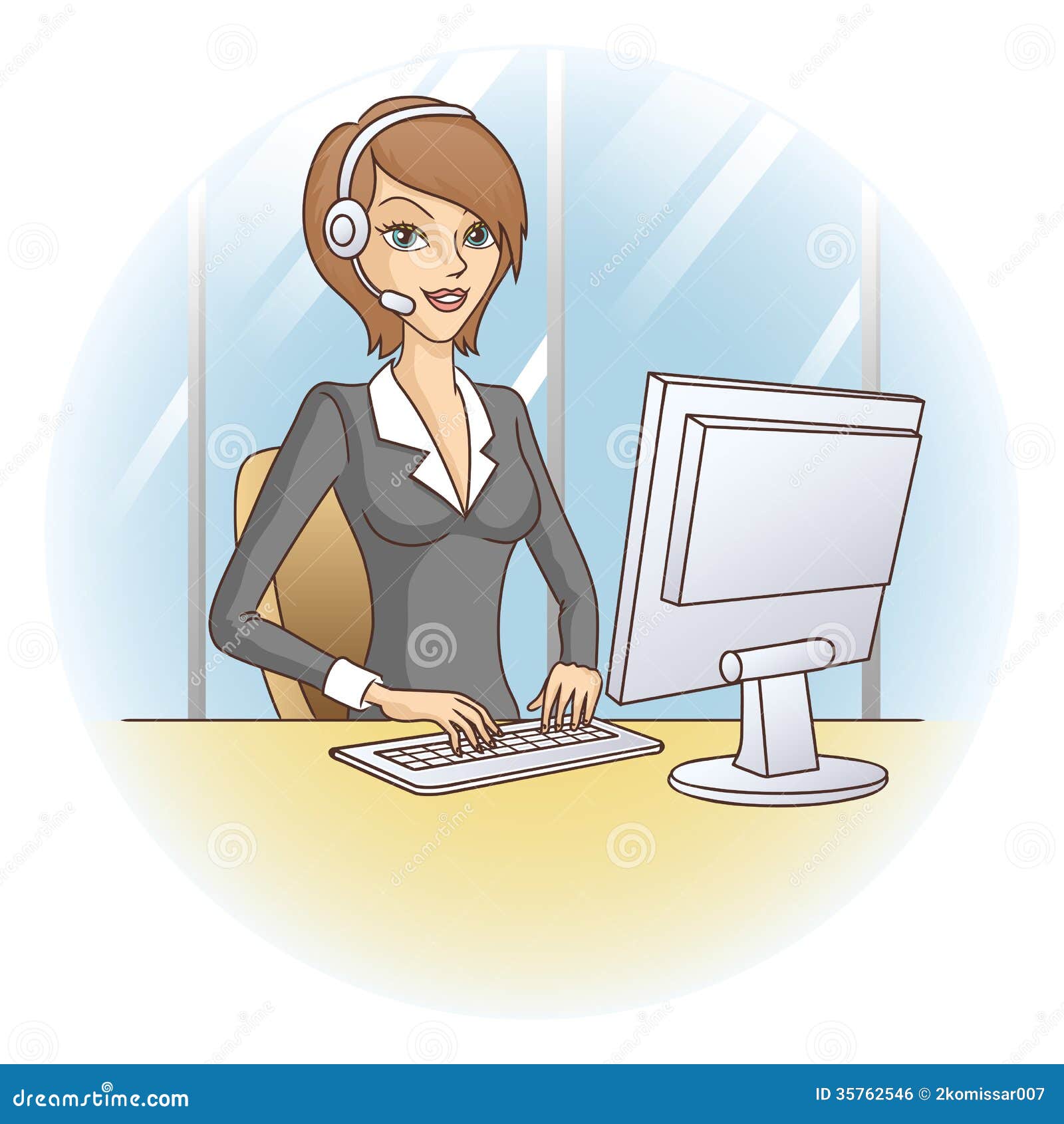 Call-center stock vector. Illustration of communication - 35762546