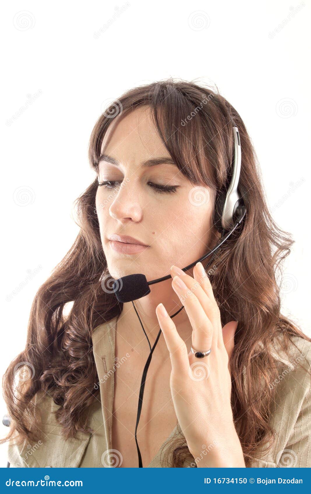 Call center girl isolated stock photo. Image of people - 16734150