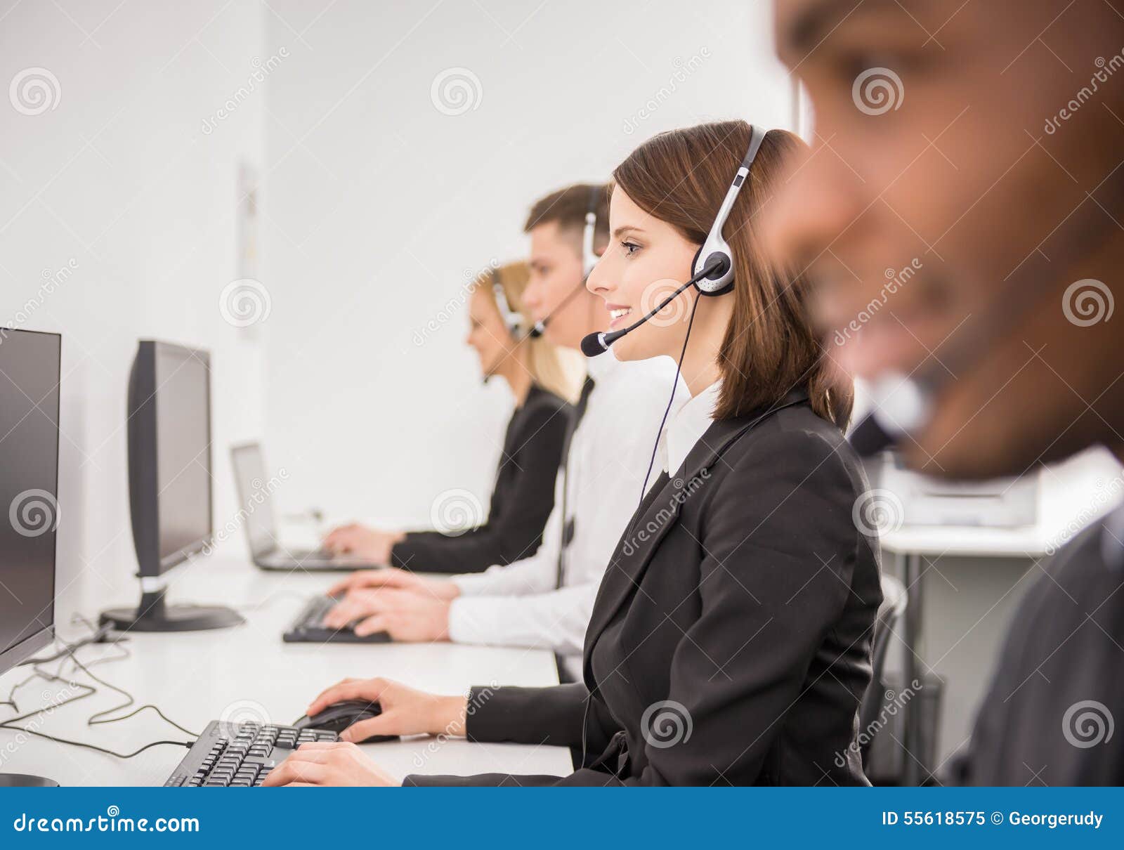 Call center stock image. Image of communication, beautiful - 55618575