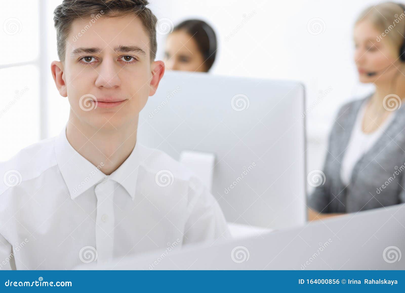 Call Center. Group of Operators at Work Stock Photo - Image of concept ...