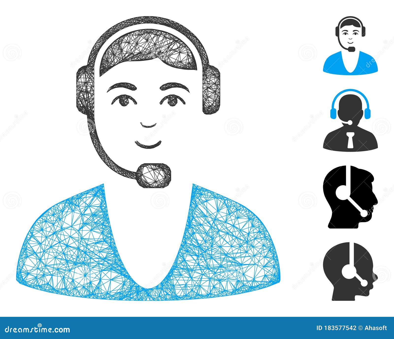 Call Center Guy Web Vector Mesh Illustration Stock Illustration ...