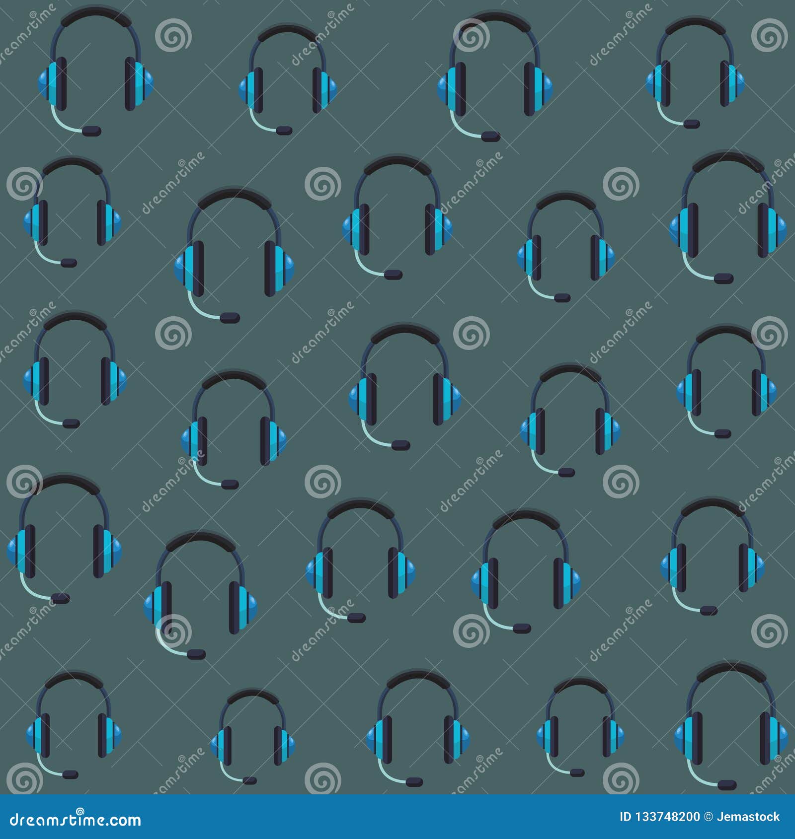 Call Center Headset Background Stock Vector - Illustration of phone ...
