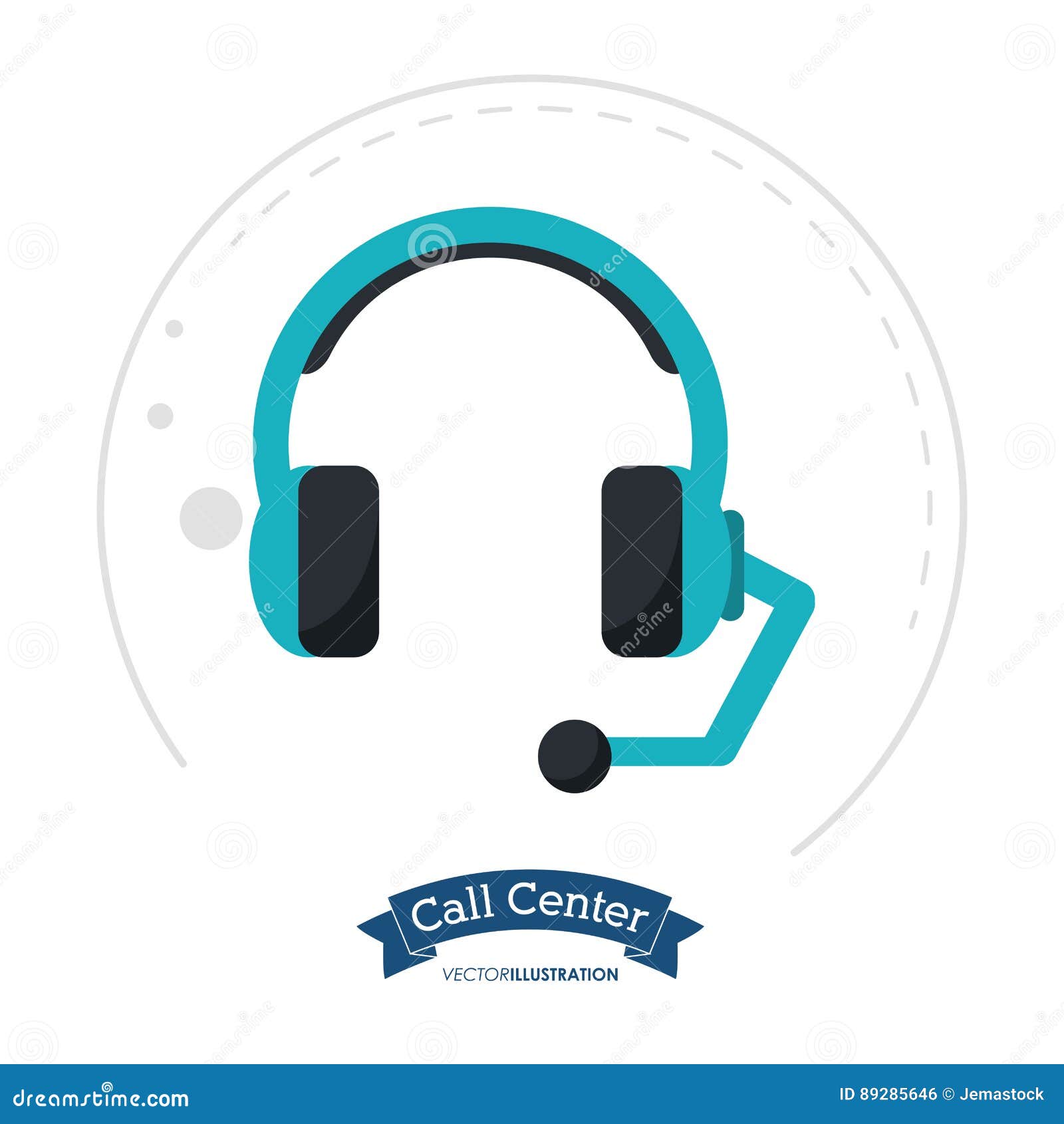 Call Center Headset Communication Client Stock Illustration ...