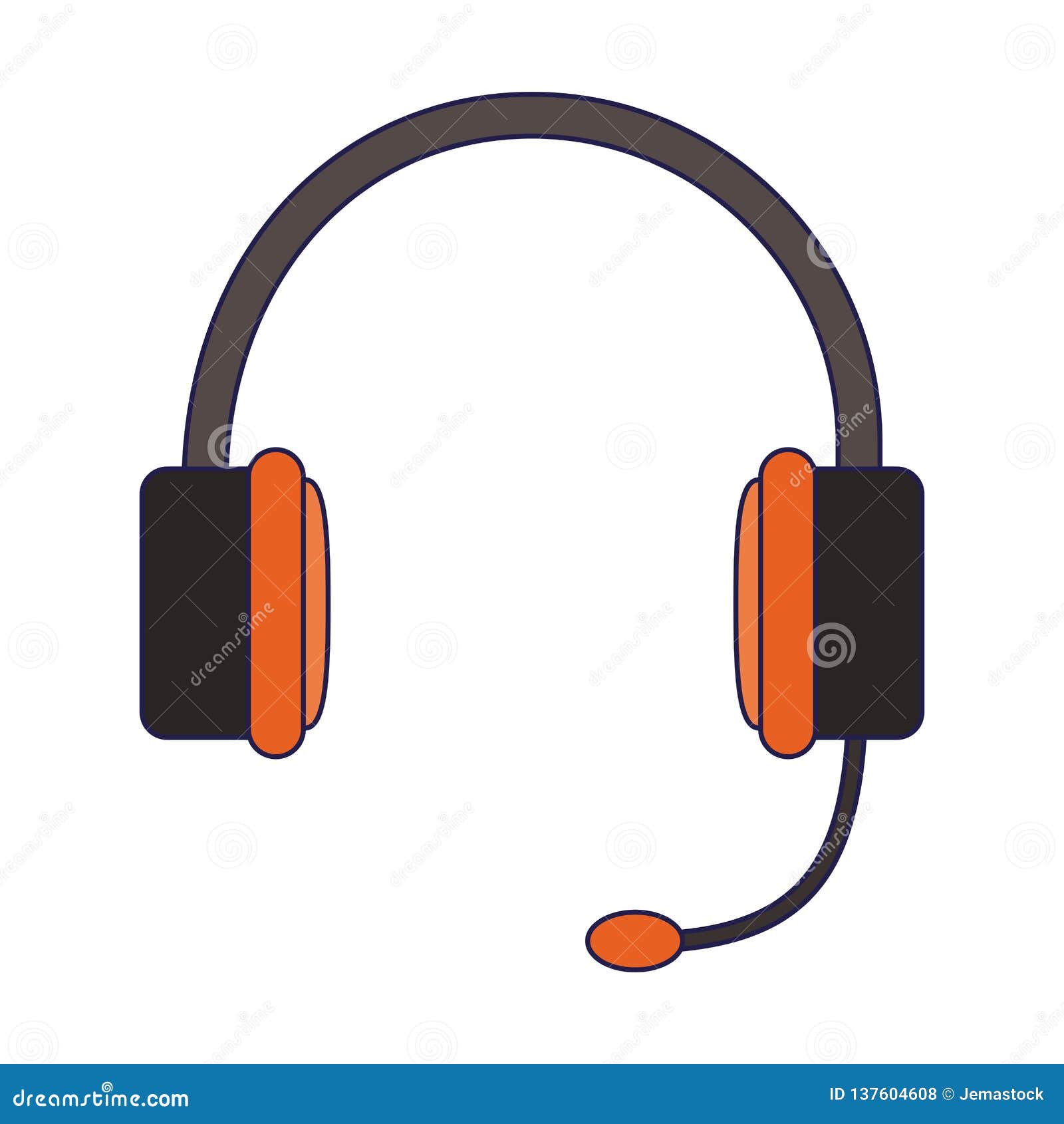 Call center headset device stock vector. Illustration of headset ...