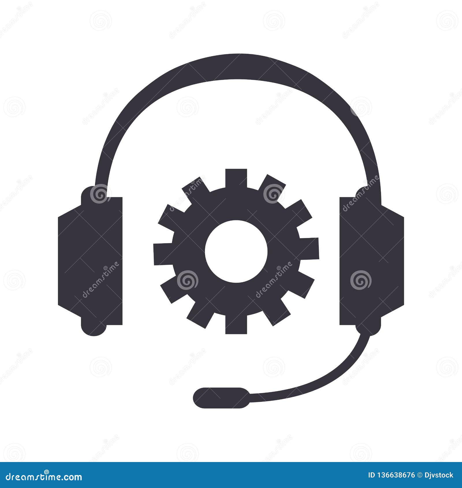 Call Center Headset Gear Work Stock Vector - Illustration of service ...