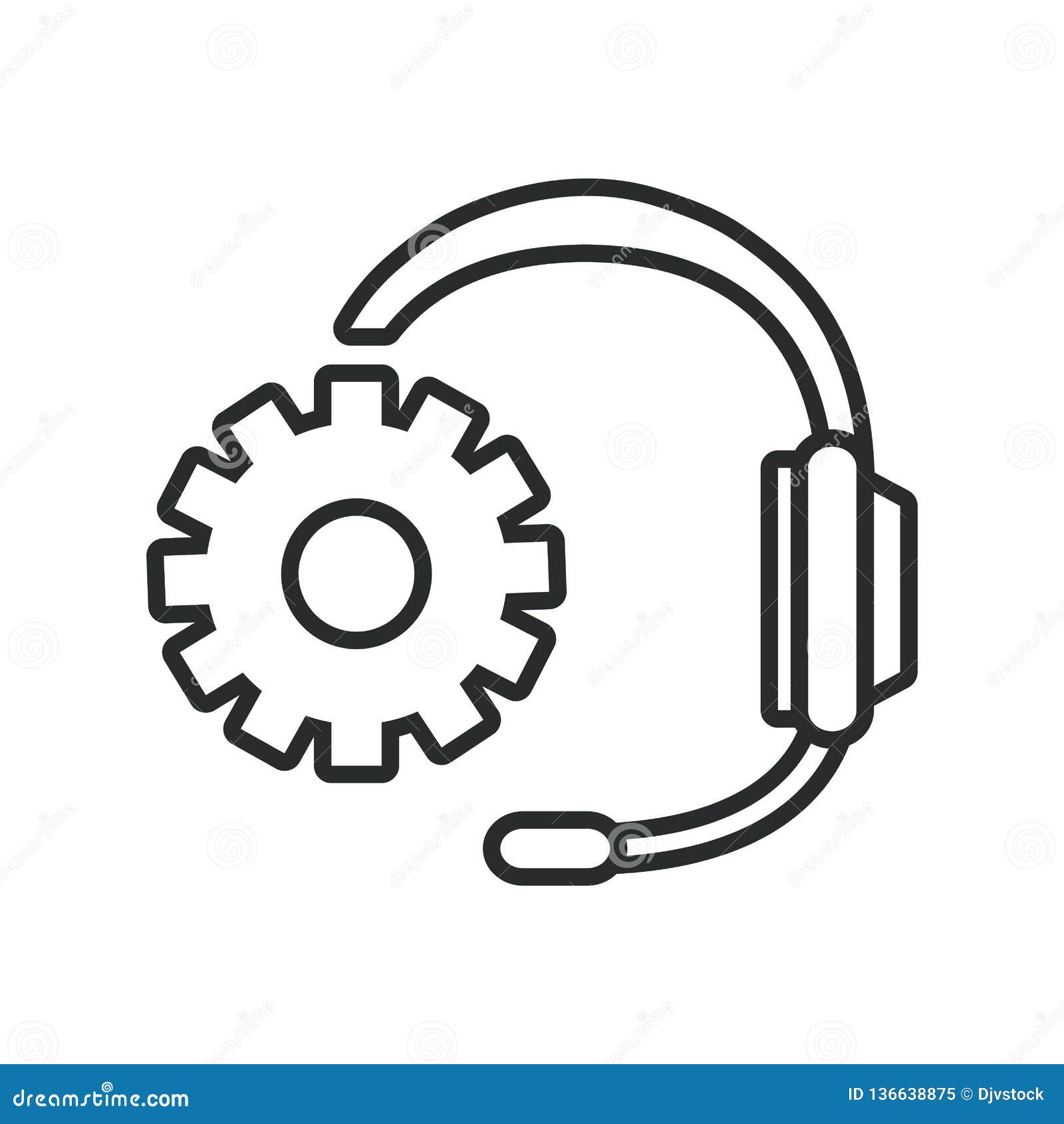 Call Center Headset Gear Work Stock Vector - Illustration of assistance ...