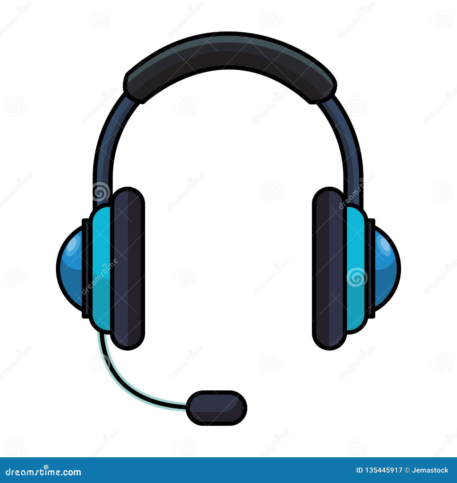Call center headset stock vector. Illustration of headset - 135445917