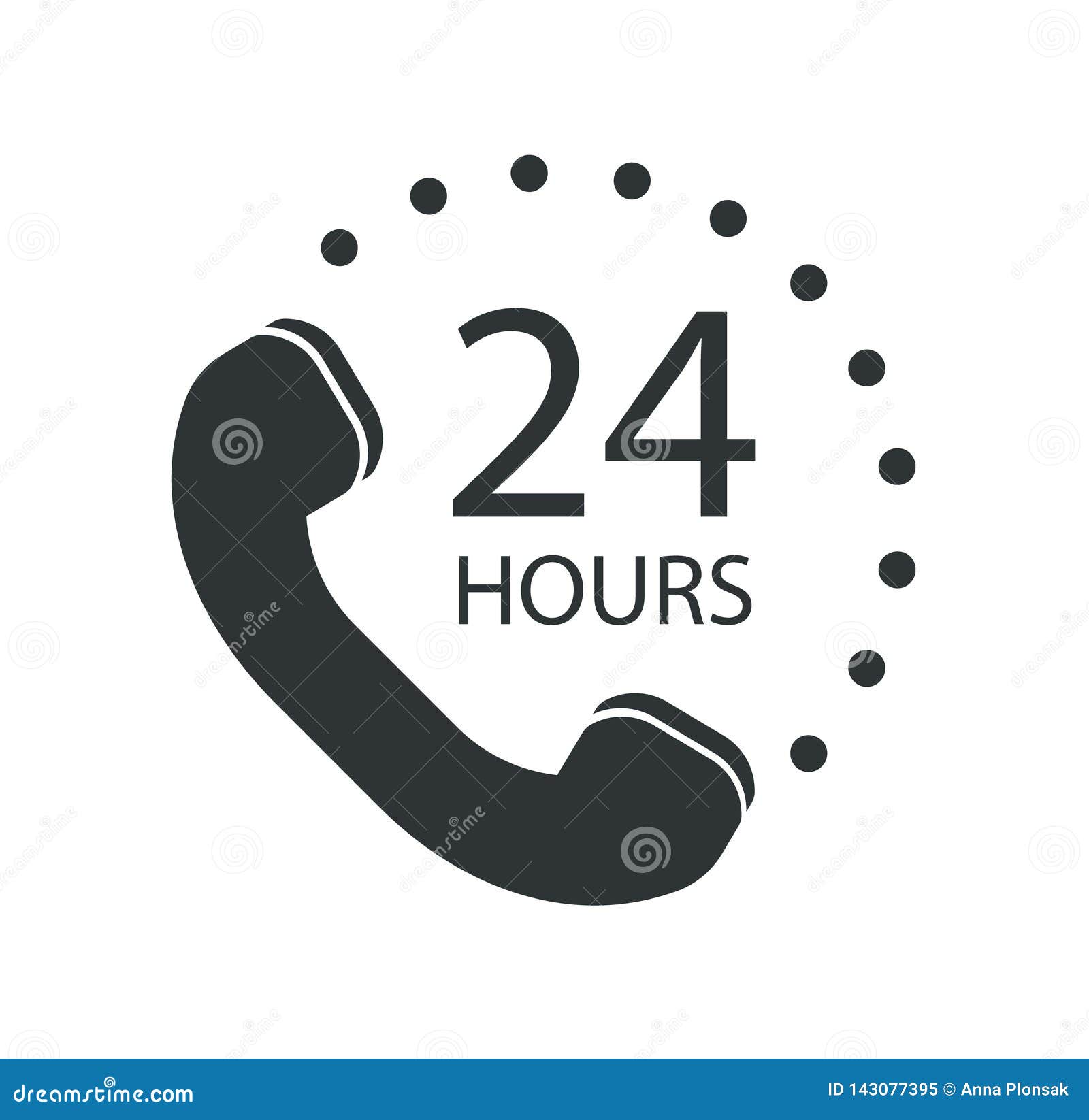 Call Center 24 Hours Icon. Vector Illustration Stock Illustration ...