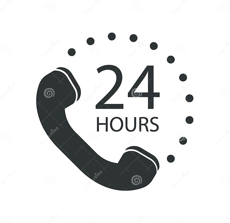 Call Center 24 Hours Icon. Vector Illustration Stock Illustration ...