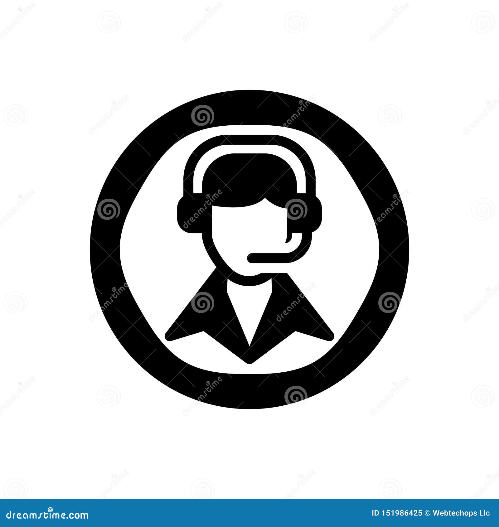 Black Solid Icon for Call Center, Customer and Service Stock Vector ...