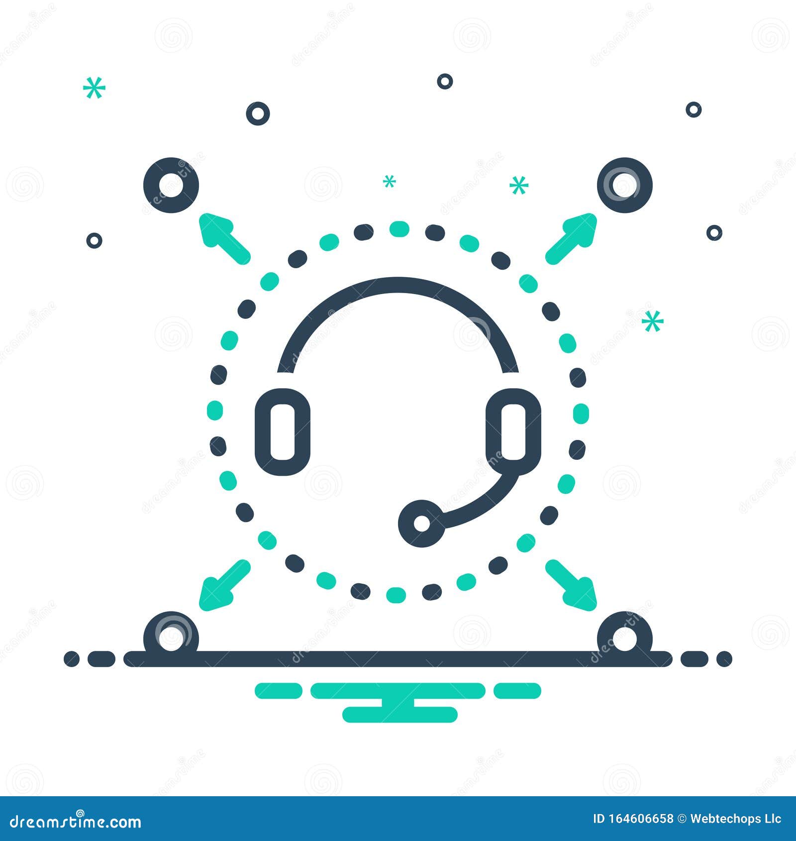 Mix Icon for Call Center, Headset and Operator Stock Vector ...