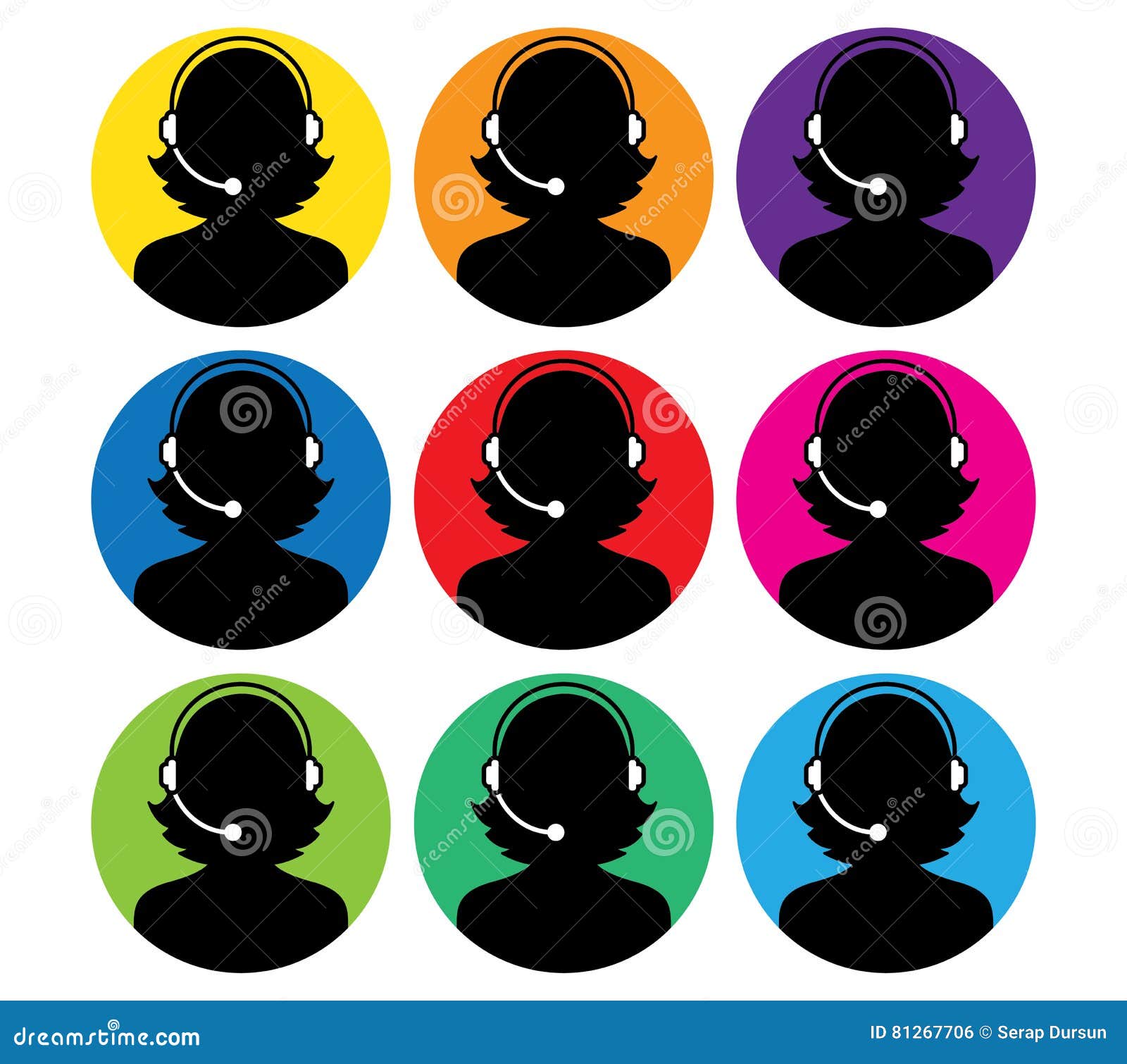 Call Center Icon Set stock illustration. Illustration of device - 81267706