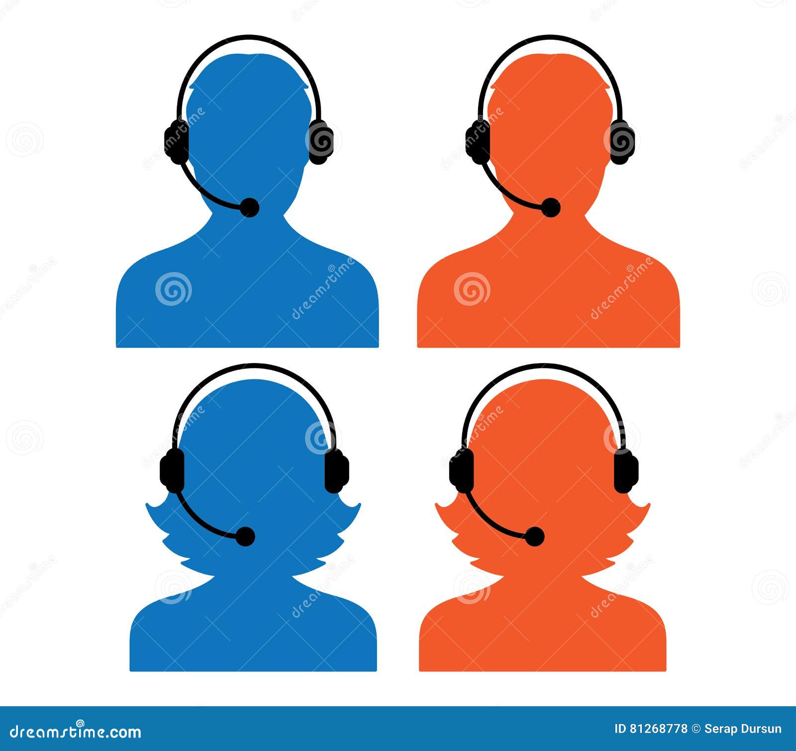 Call Center Icon Set stock illustration. Illustration of digital - 81268778