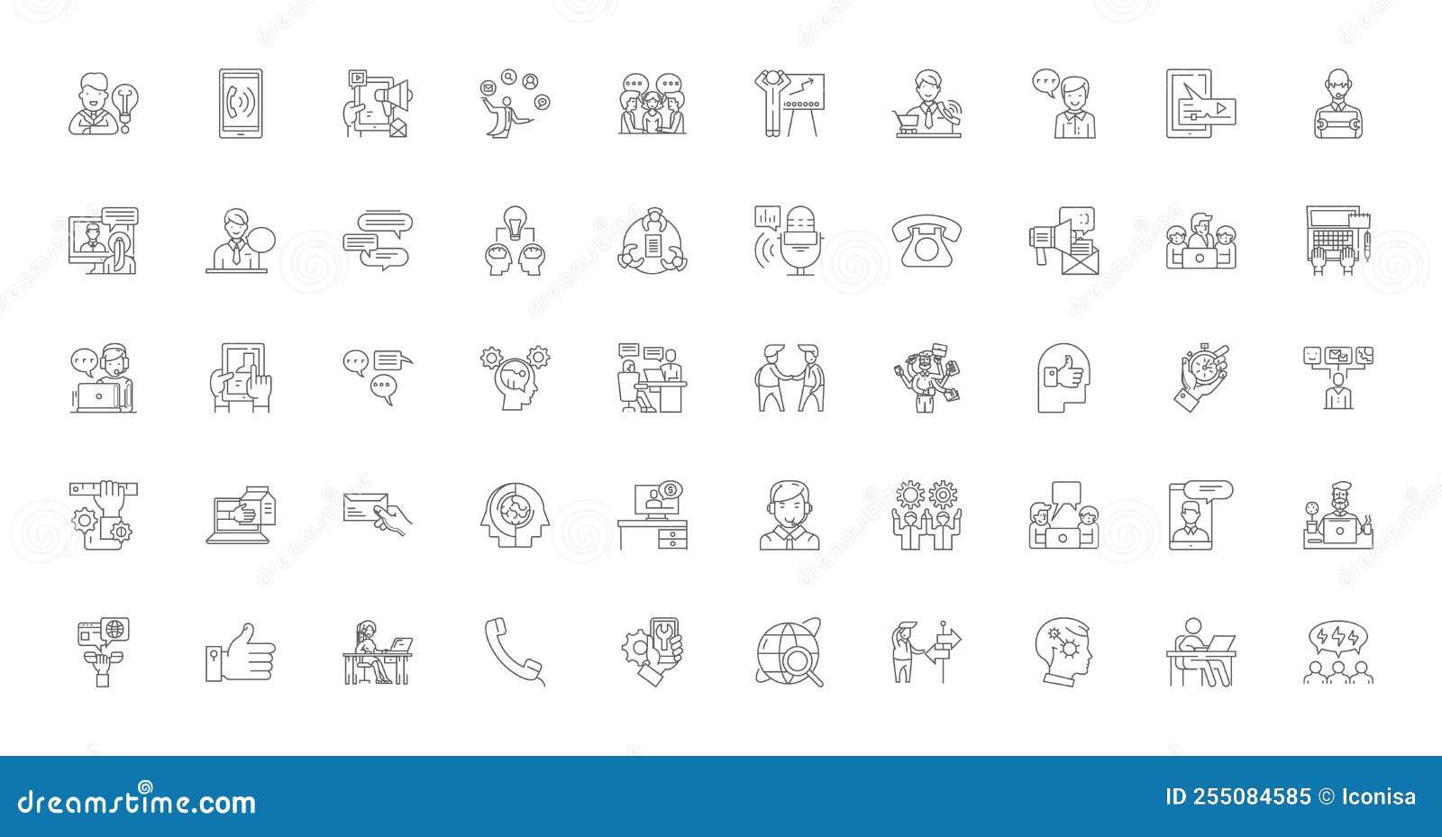 Call Center Ideas, Linear Icons, Line Signs Set, Vector Collection ...