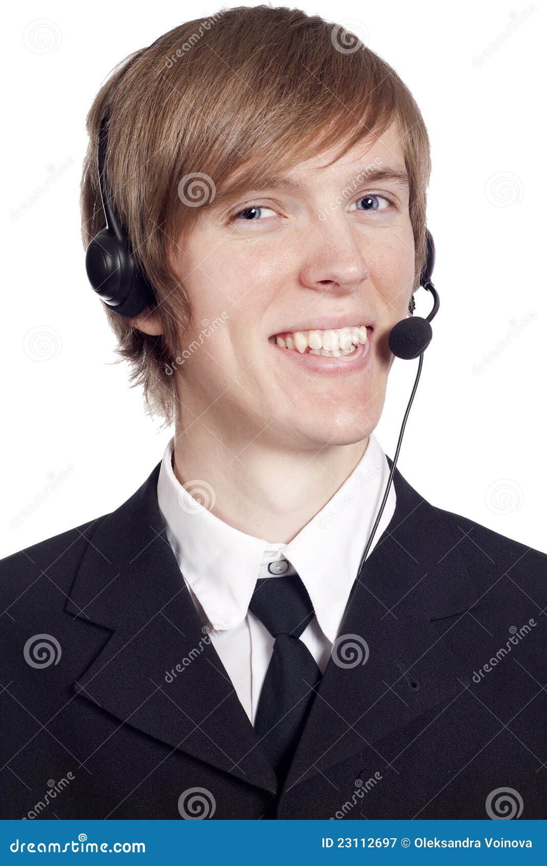 Call center male operator stock image. Image of handsome - 23112697