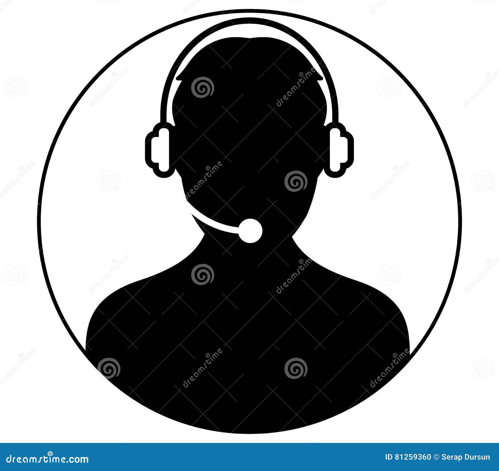 Call Center Man Icon stock vector. Illustration of customer - 81259360
