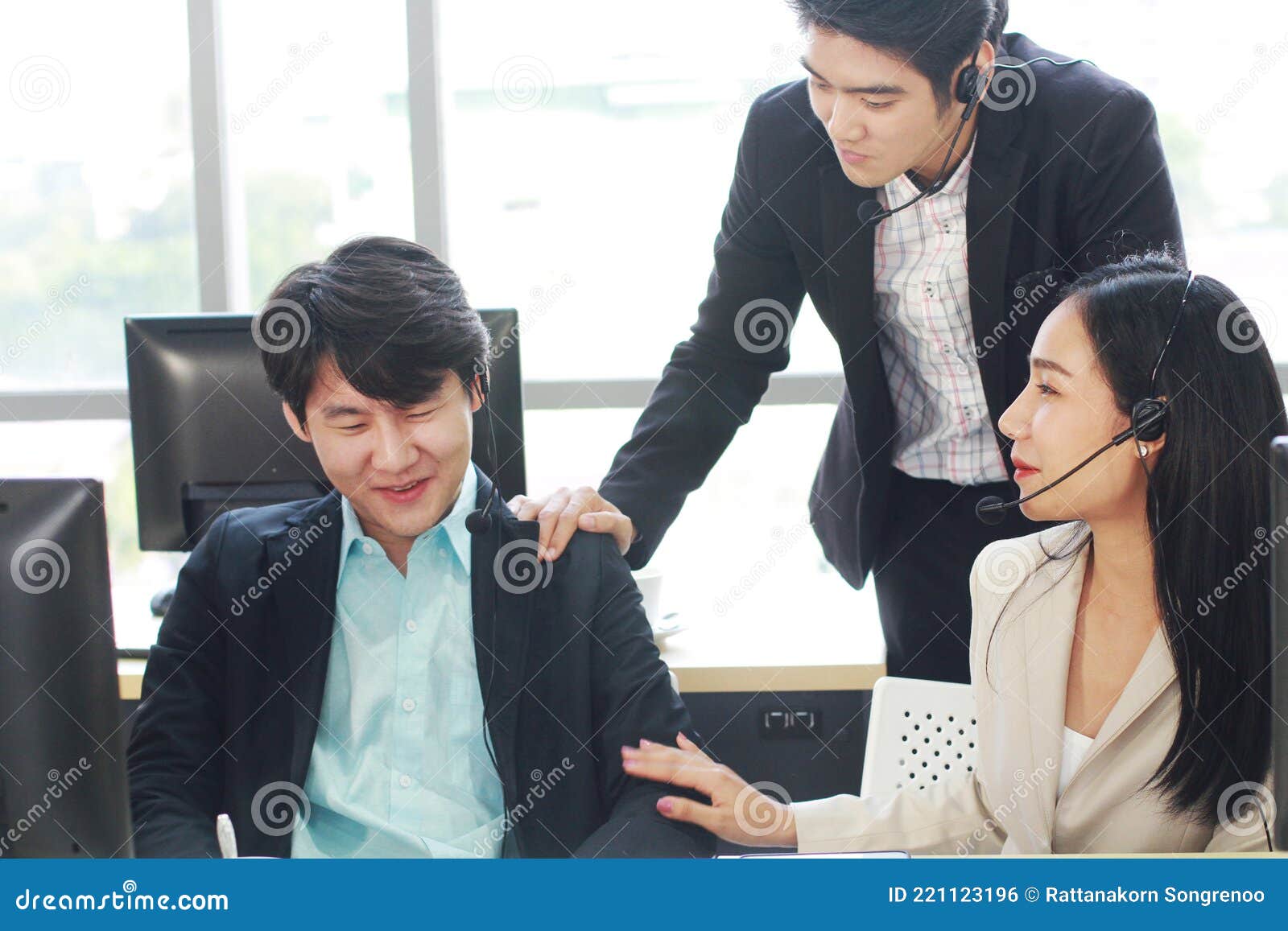 Call Center Man and Technical Support Staff for Receptionist Phone ...