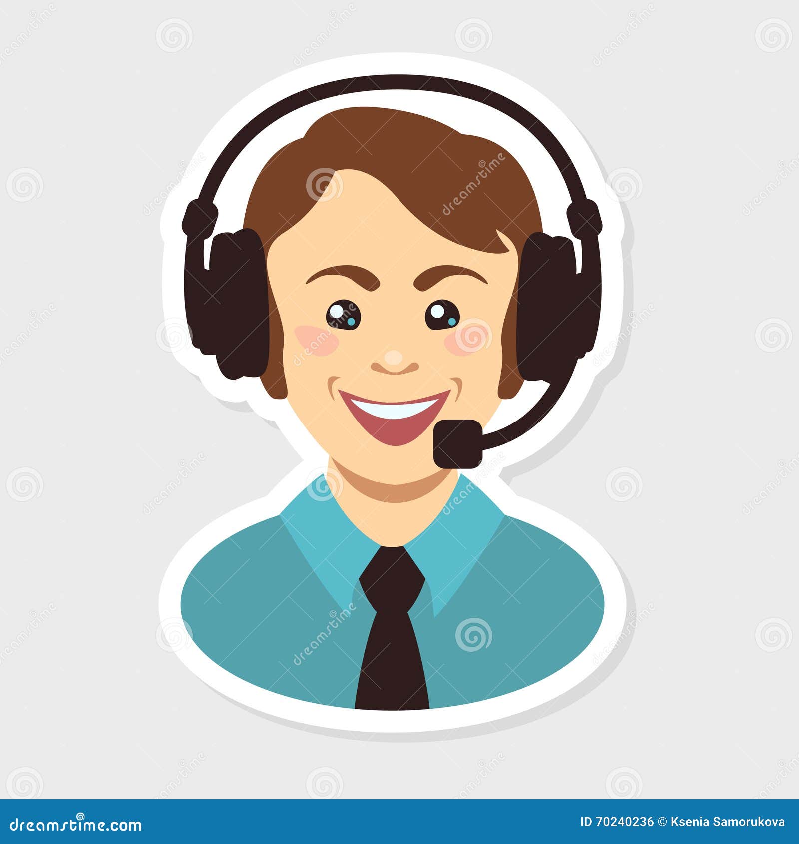 Call center. Man stock vector. Illustration of customer - 70240236