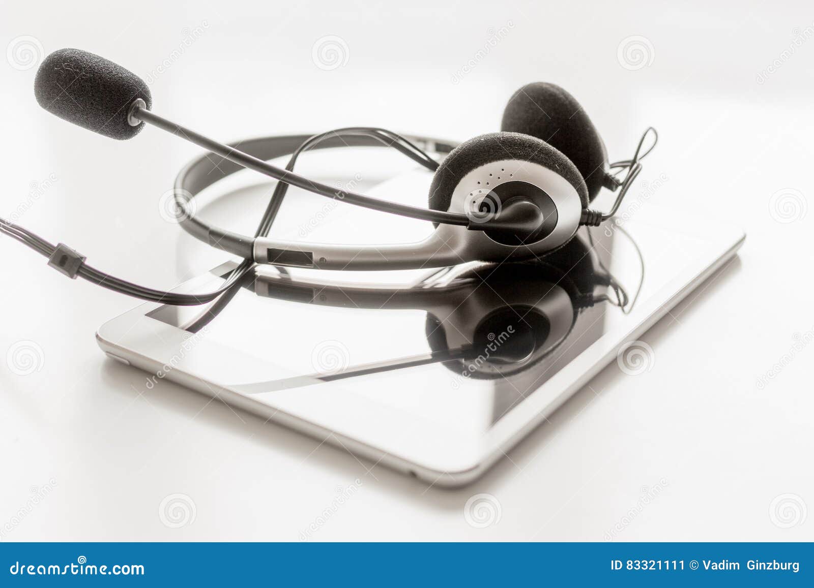 Call Center Manager Desktop Mock Up White Background Stock Image ...