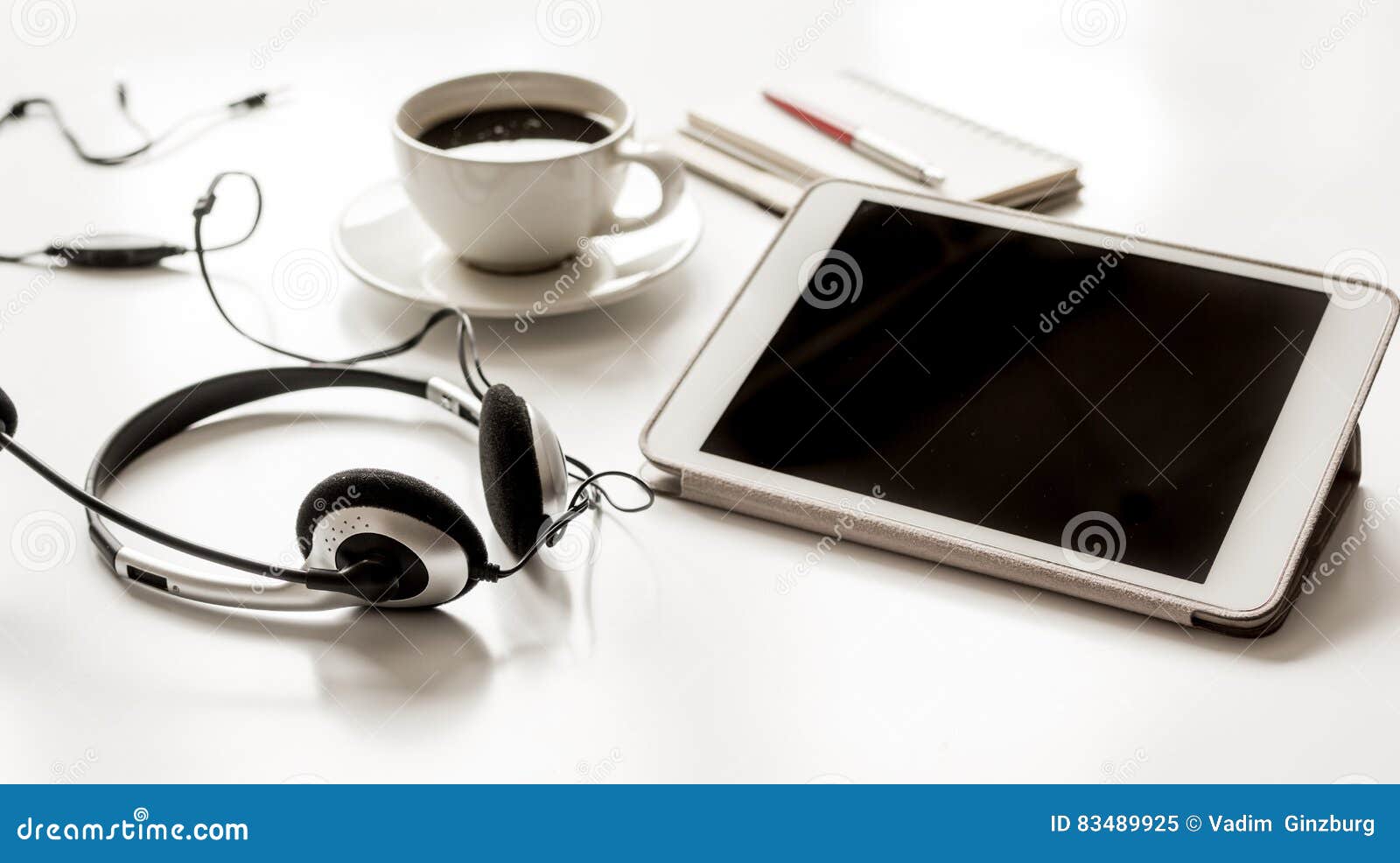 Call Center Manager Desktop Mock Up White Background Stock Image ...