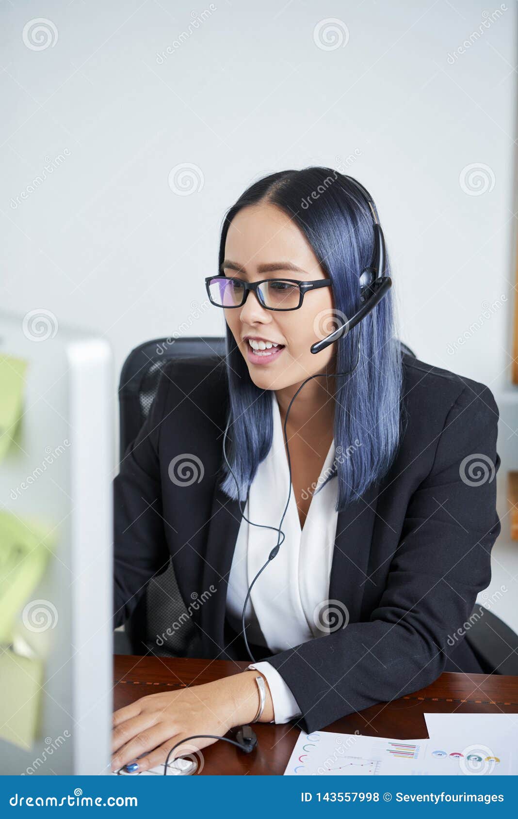 Call center manager stock photo. Image of talking, businesswoman ...