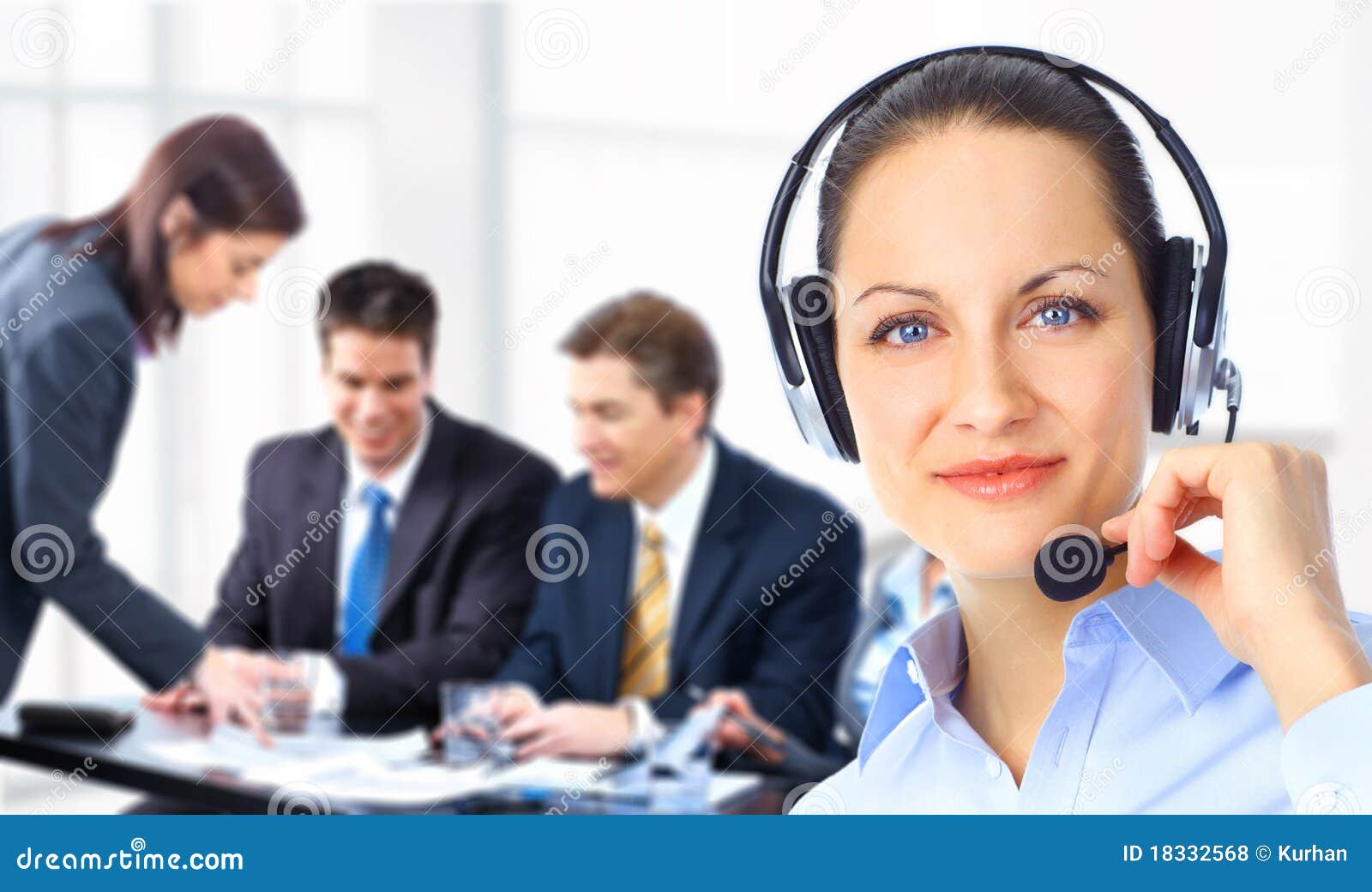 Call Center Operator stock photo. Image of service, closeup - 18332568