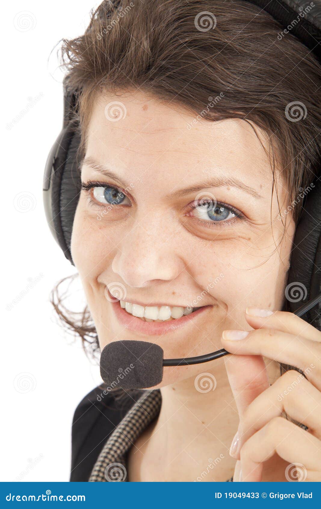 Call center operator stock image. Image of eyes, headphones - 19049433